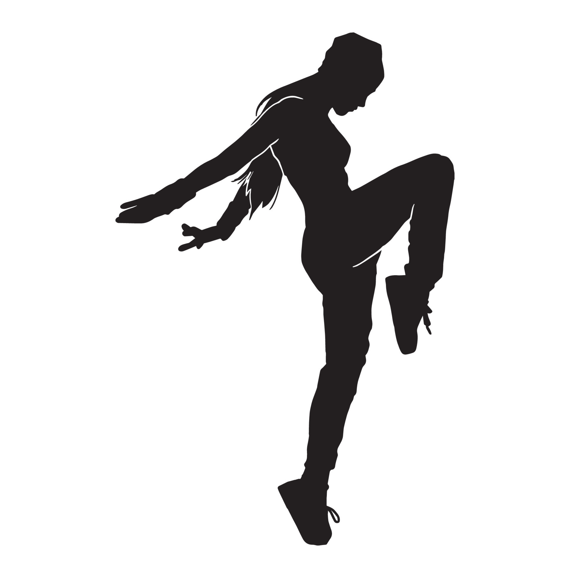 Female hip-hop dancer, woman street break dance vector silhouette on white background 13081335 ...