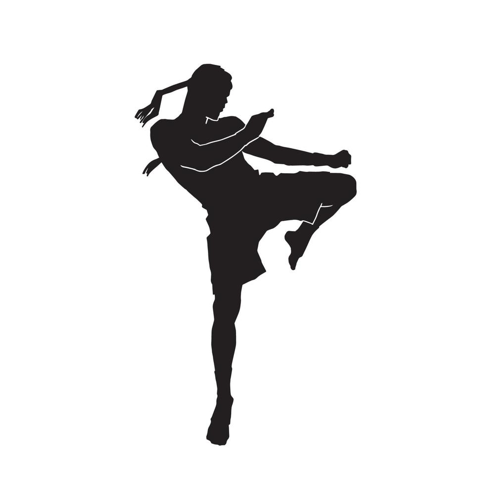 Male Muay Thai Martial Arts Fighter Vector Silhouette 13081371 Vector Art At Vecteezy