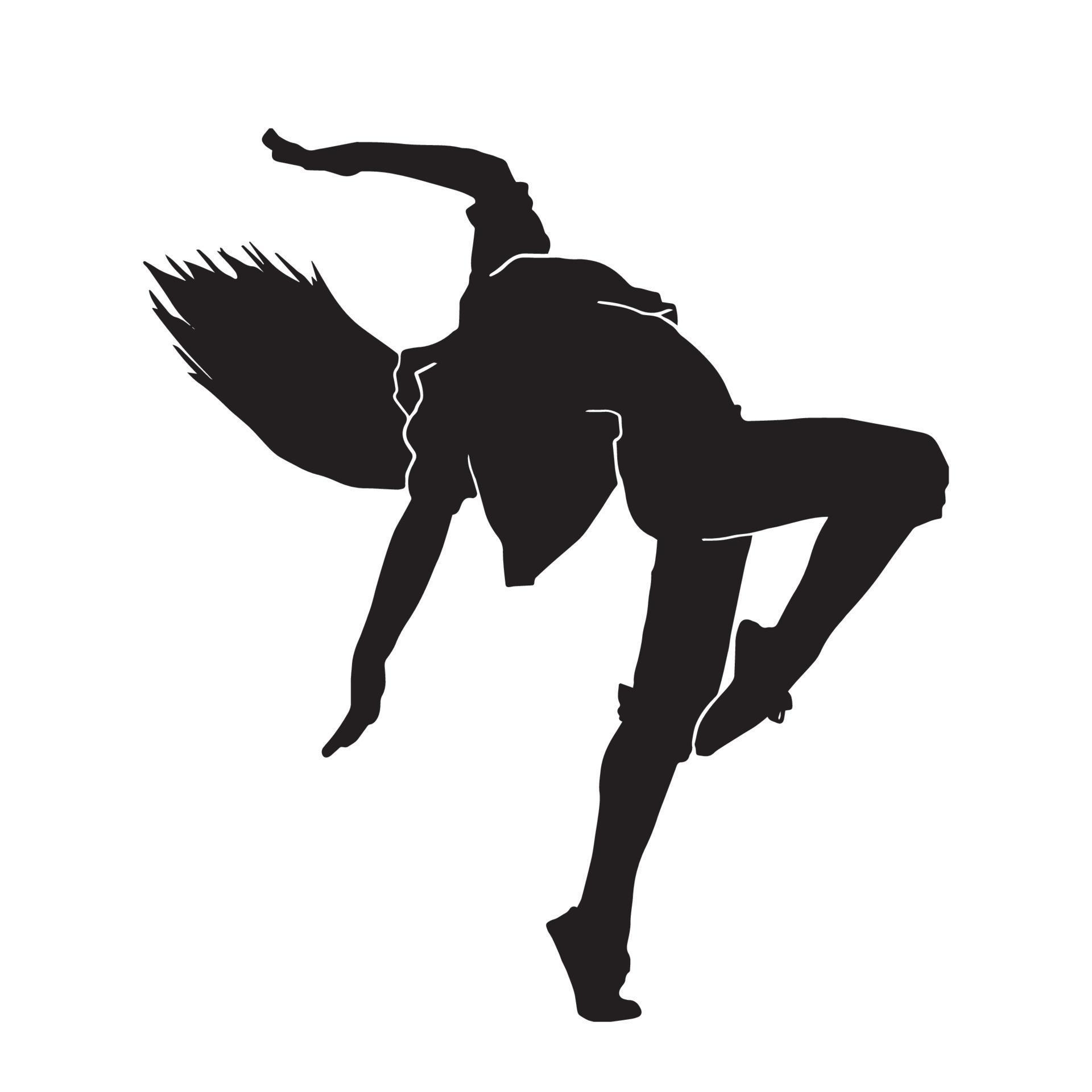 Female hip-hop dancer, woman street break dance vector silhouette on white background 13081378 ...
