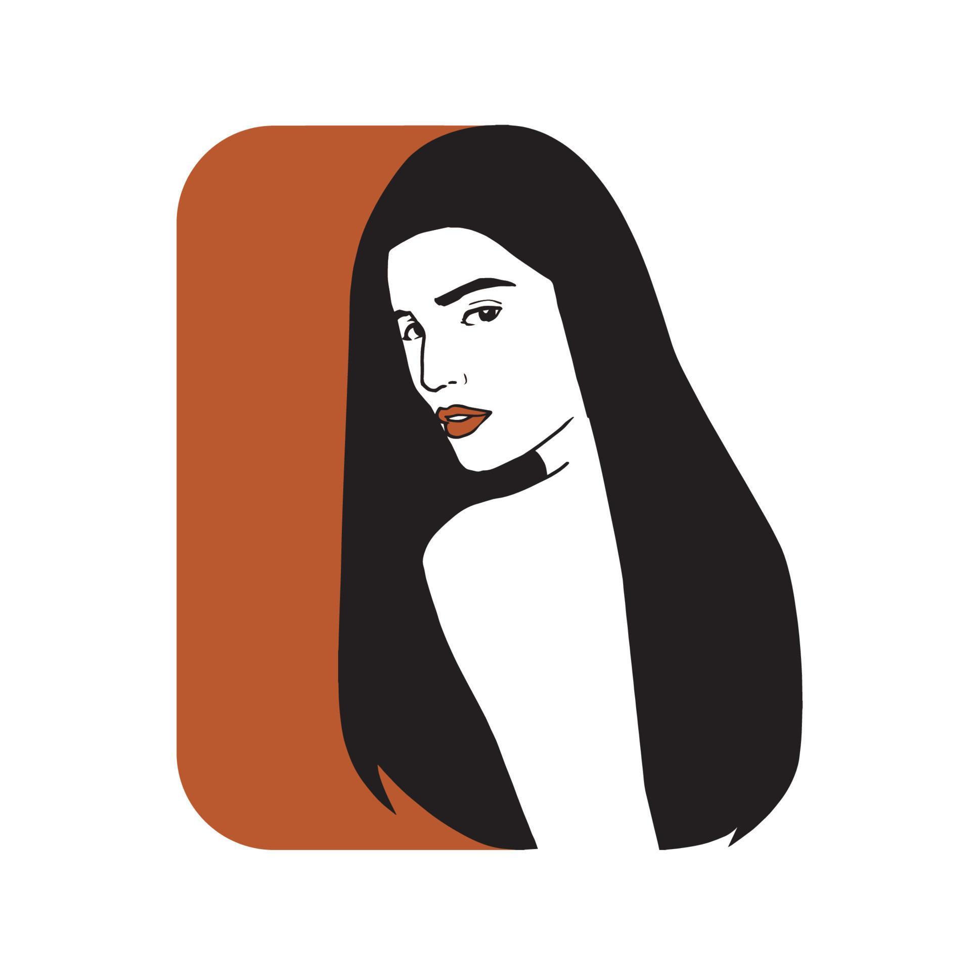 Stylized Beautiful Woman S Face With Long Hair Silhouette Women S Hair
