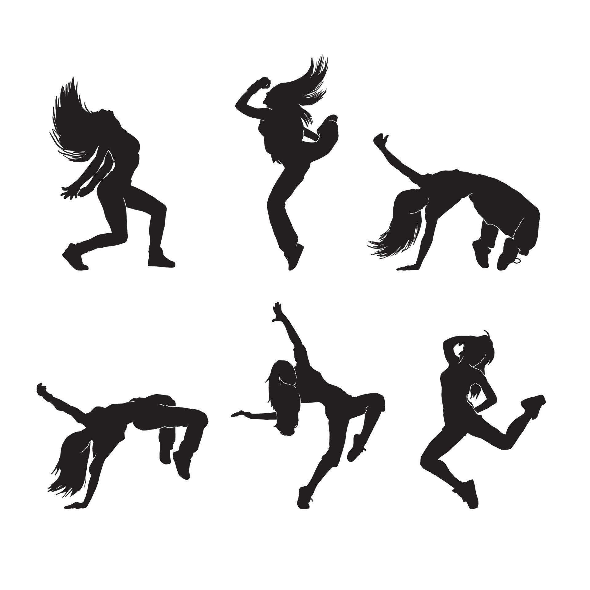 Female hip-hop dancer, woman street break dance vector silhouette on white background 13081741 ...