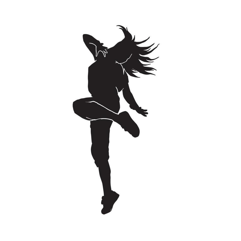 Female Breakdance Performer Street Dancing Hip Hop Dancer Vector