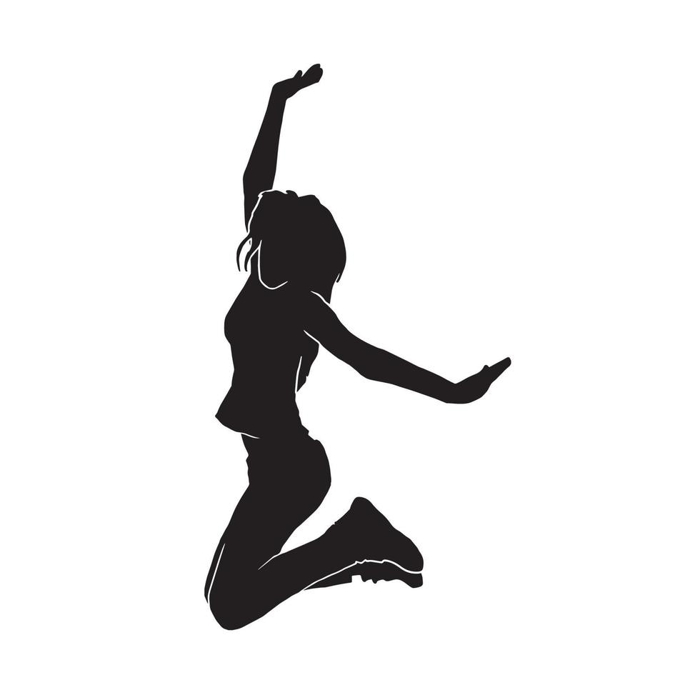 Female hip-hop dancer, woman street break dance vector silhouette on white background 13082116 ...