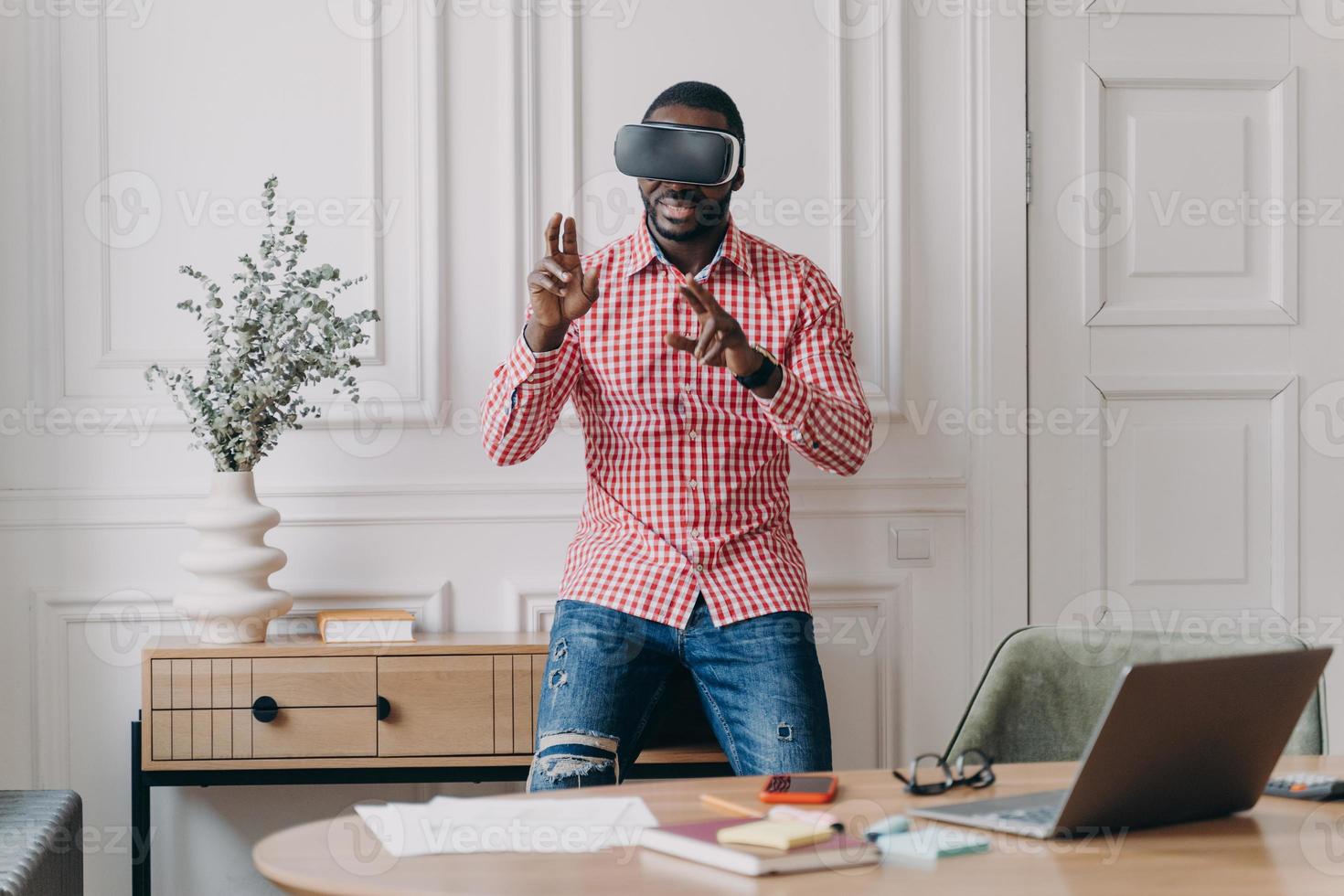 Young Programmer Or Software Developer African American Man In Vr