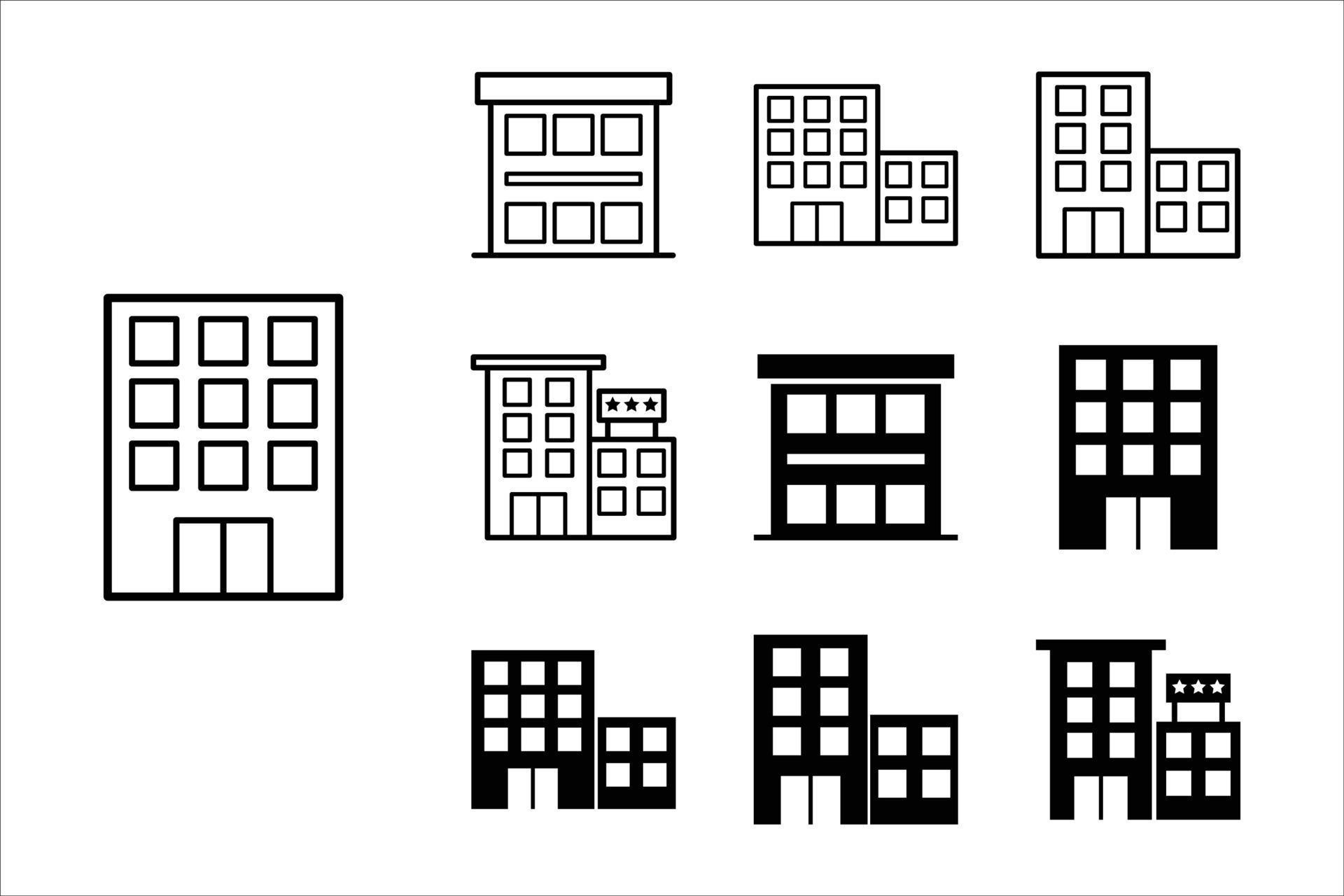 building icon set vector design template 13086857 Vector Art at Vecteezy