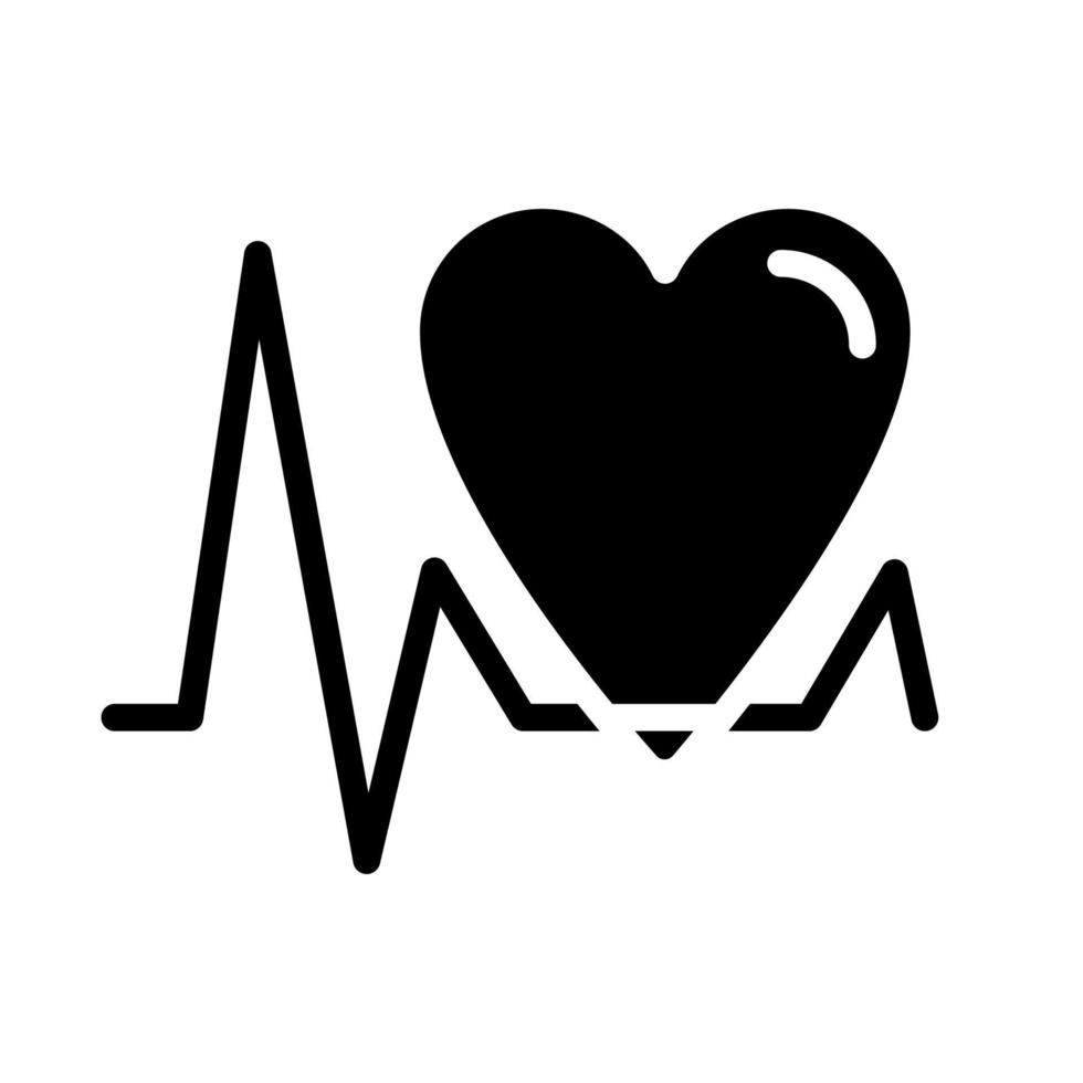 Cardiology Black Glyph Icon Cardiovascular System Examination Medical