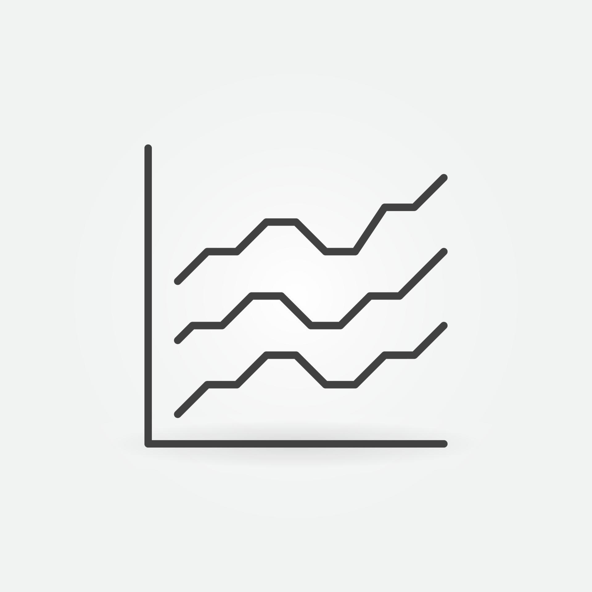 Line Graph vector concept icon in thin line style 13089293 Vector Art ...