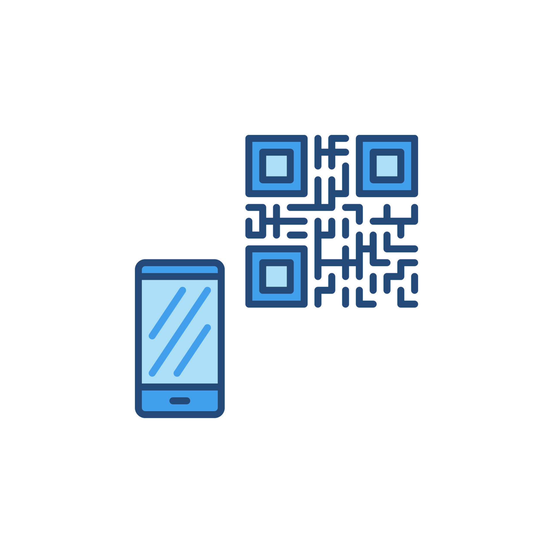 Smartphone and QR Code vector concept colored icon 13089310 Vector Art ...