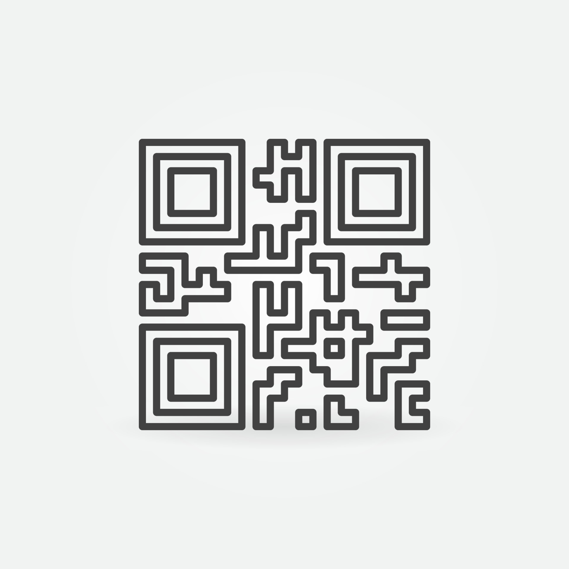 QR - Quick Response Code vector concept linear icon 13089469 Vector Art ...