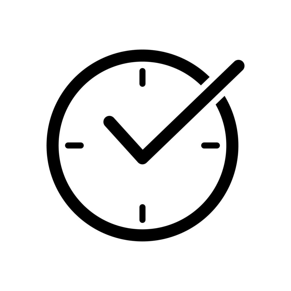 check mark and clock outline icon 13091190 Vector Art at Vecteezy
