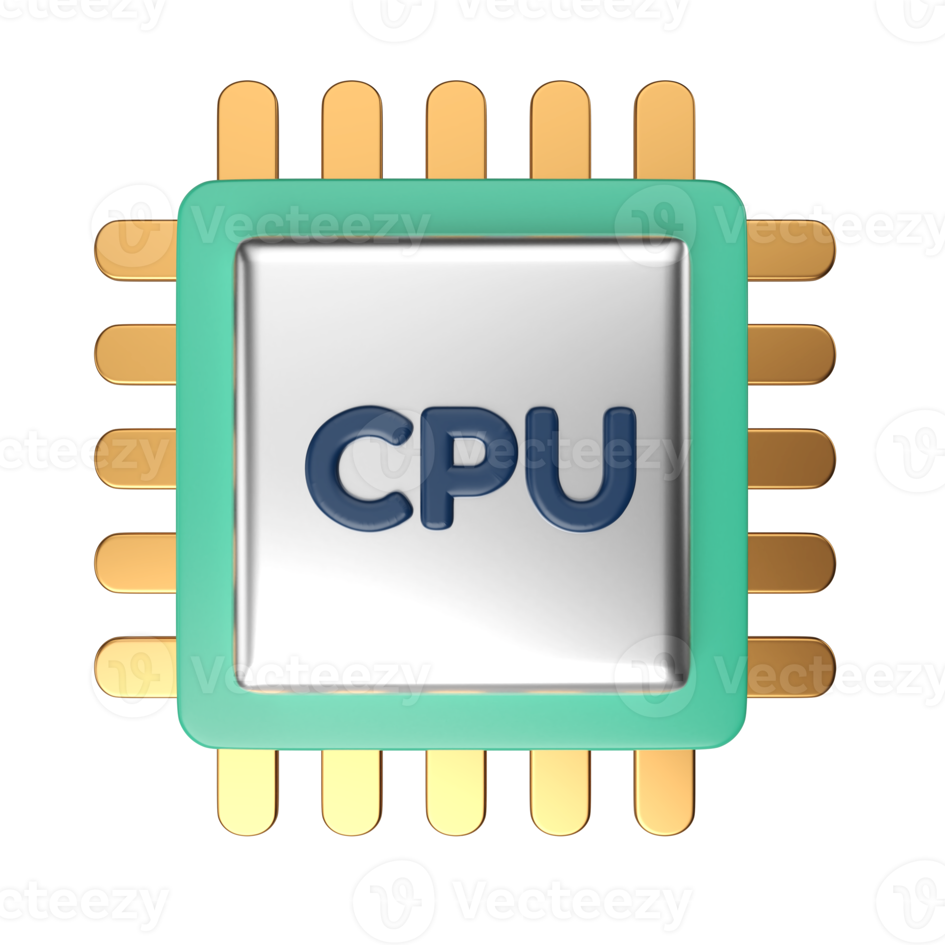 Processor 3d Illustration Icon 13091374 Png