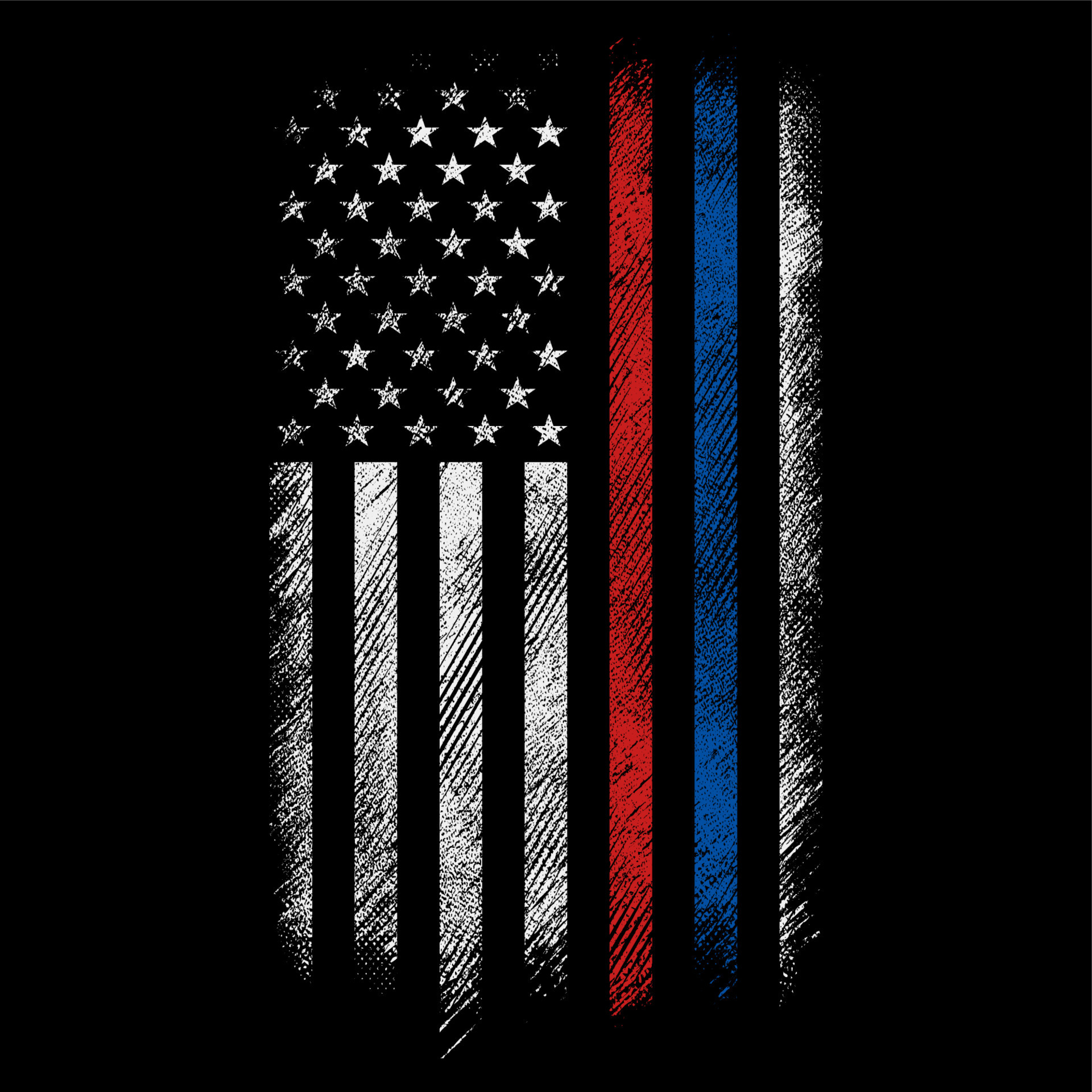 Grunge usa police, firefighter flag vector design 13091400 Vector Art ...