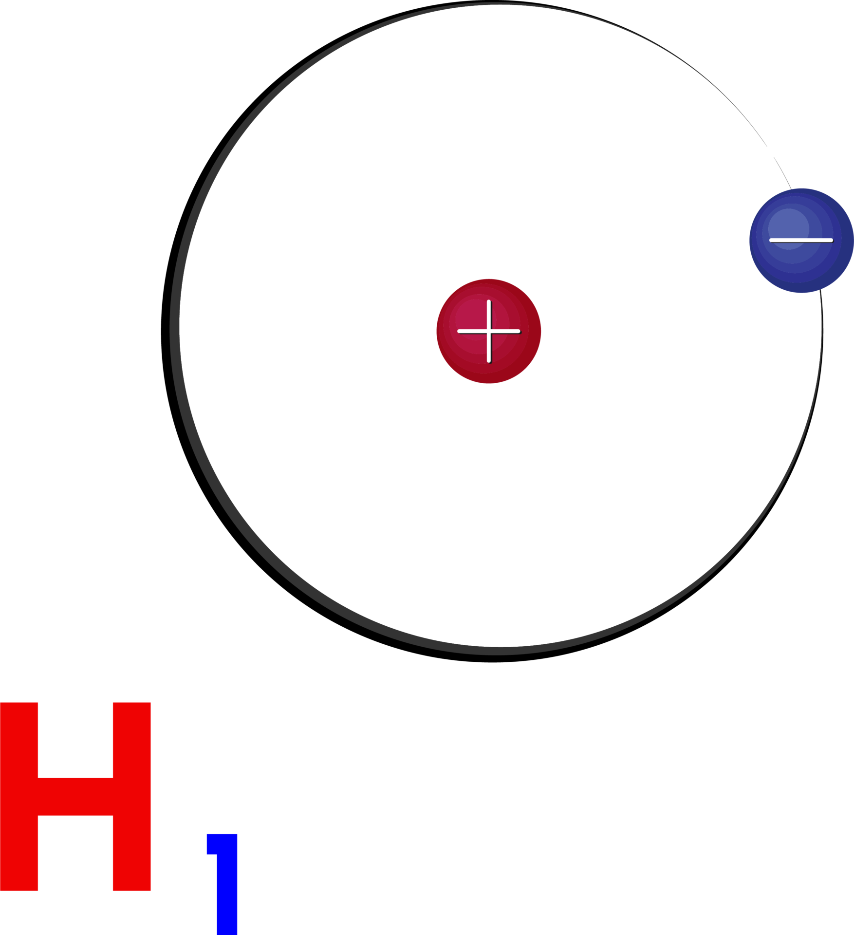 The Chemical Structure Of Hydrogen Atom In Simplified Form With Symbol