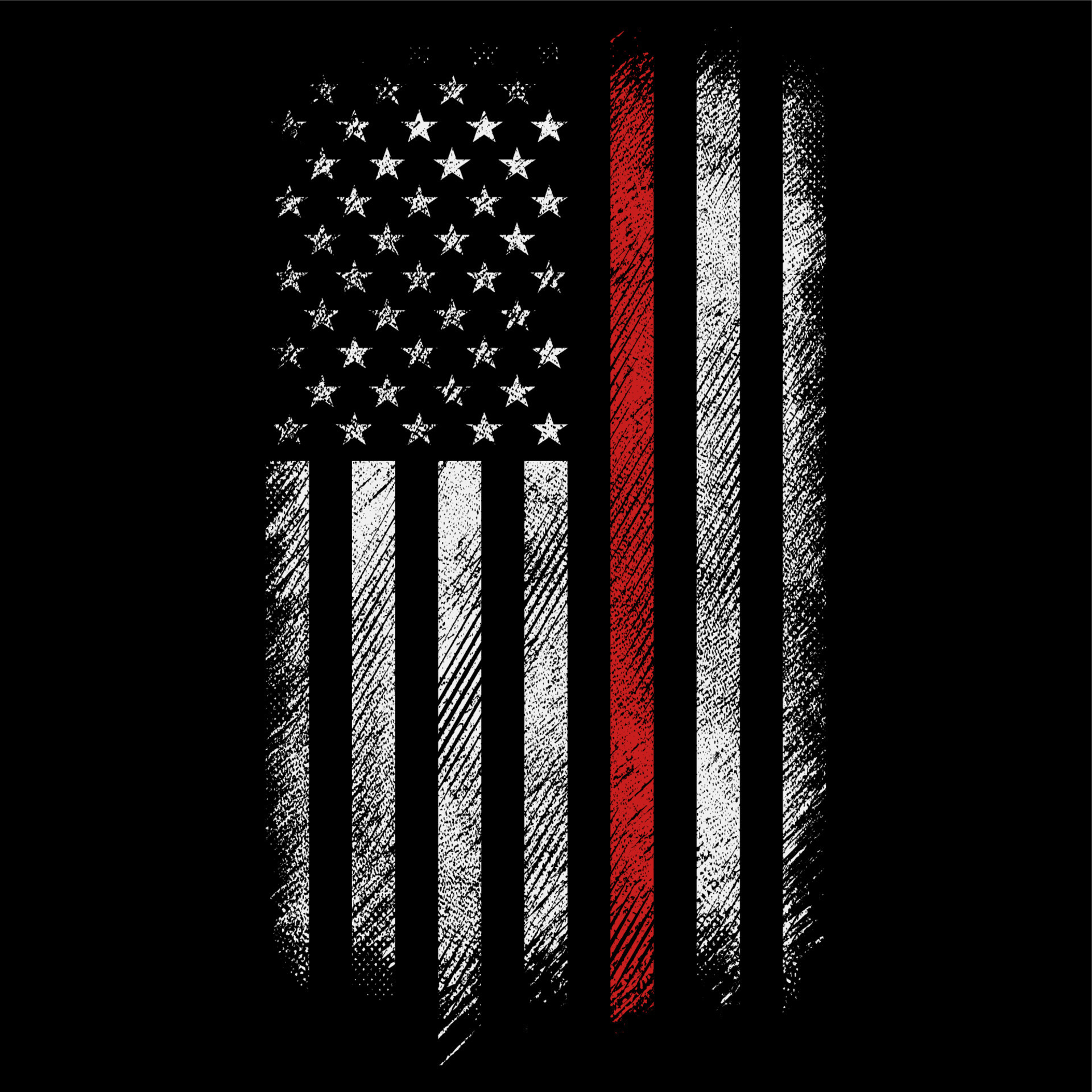 grunge usa firefighters flag with thin red line vector design 13091547 ...