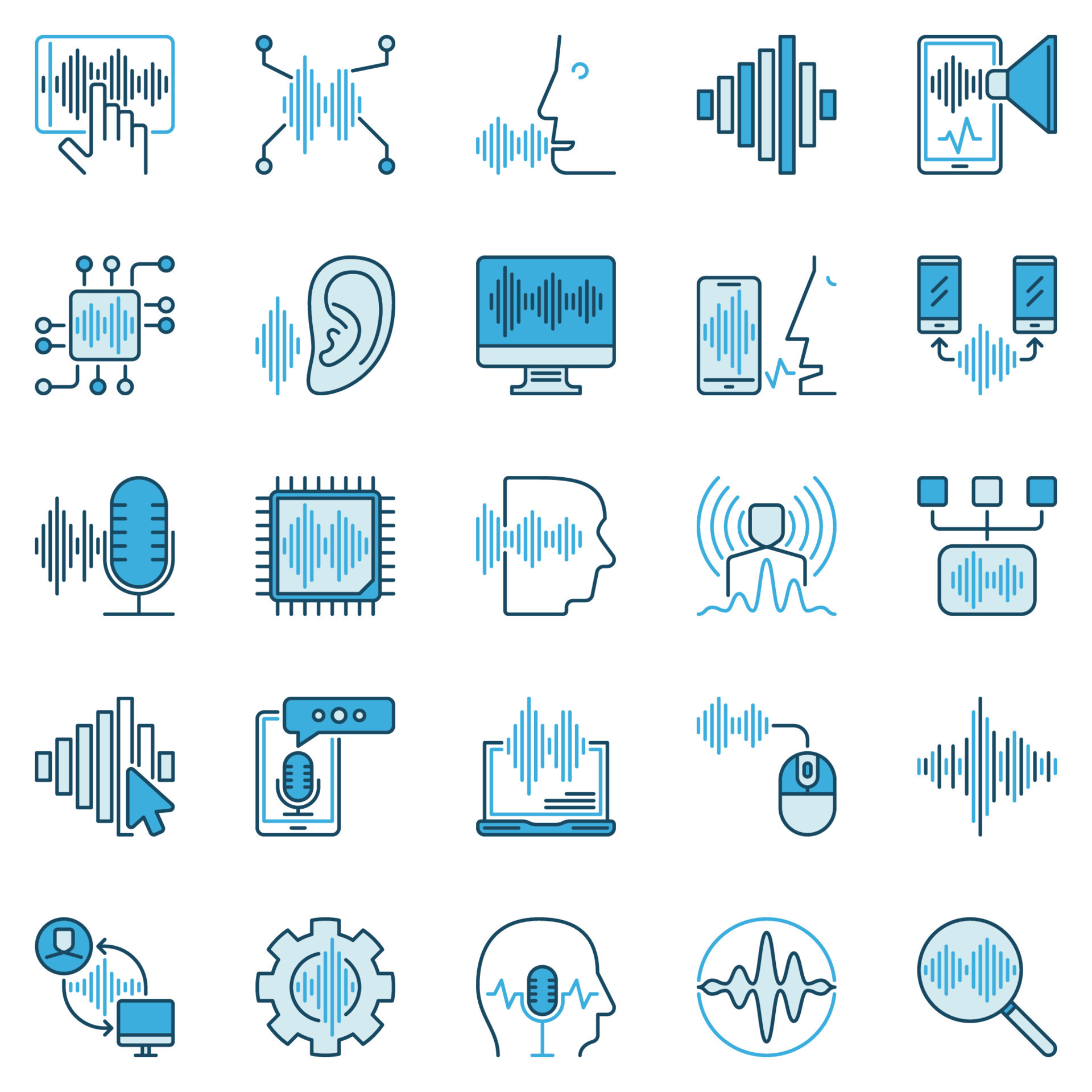 Speech Recognition Creative Vector Icons Collection 13091795 Vector Art