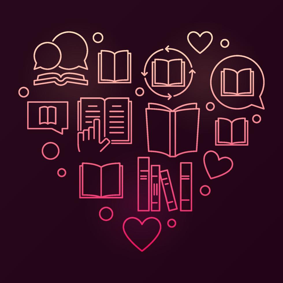 Books Heart vector colorful concept linear illustration 13092170 Vector ... Books Heart vector colorful concept linear illustration 13092170 Vector ...