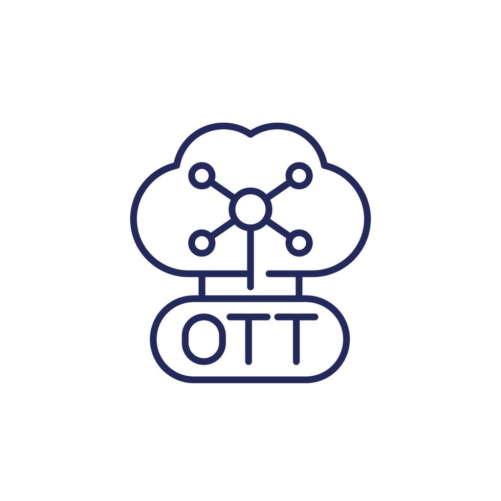OTT platform line icon with a cloud 13092904 Vector Art at Vecteezy