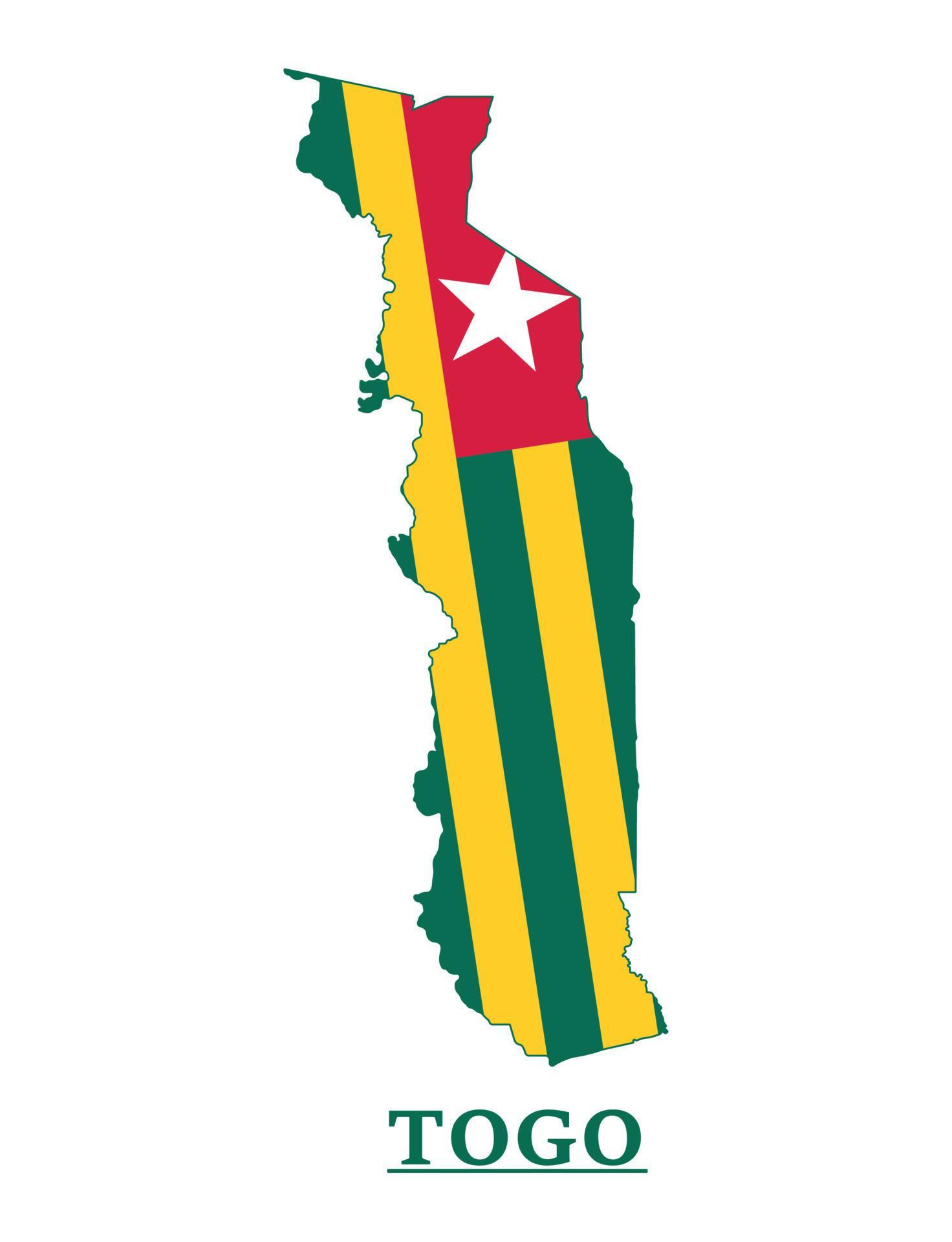 Togo National Flag Map Design, Illustration Of Togo Country Flag Inside The Map 13093026 Vector ...