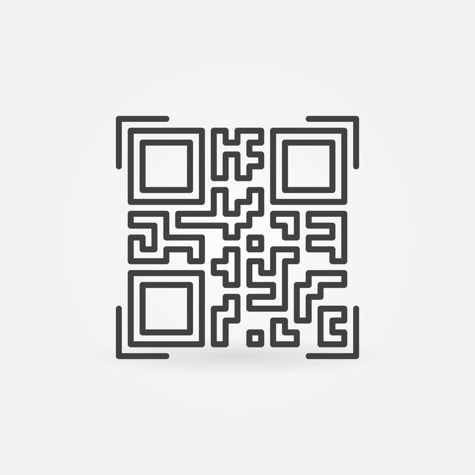 Quick Response Code linear icon. QR vector outline sign 13094013 Vector ...