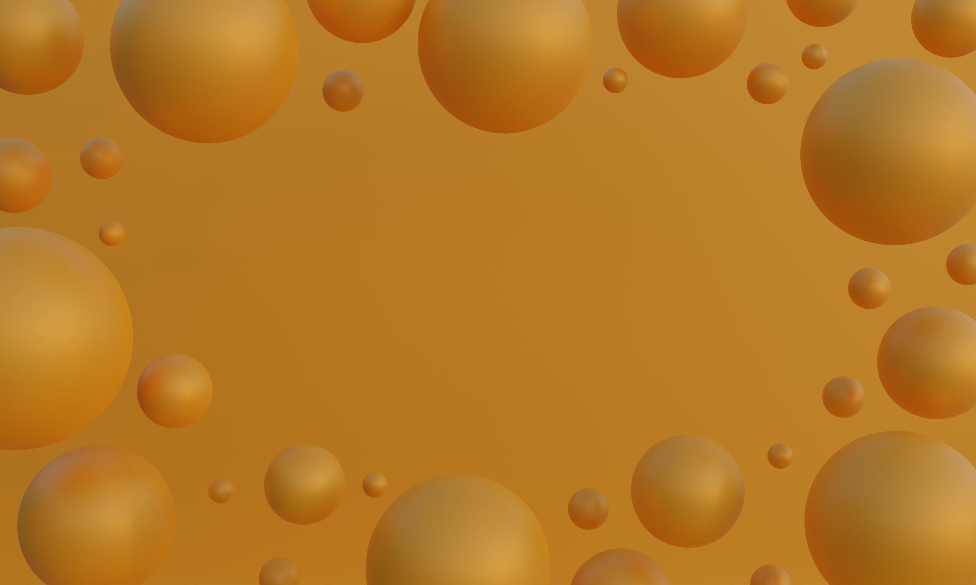 Abstract Yellow Background 3d Rendering With Colorful Sphere Balls