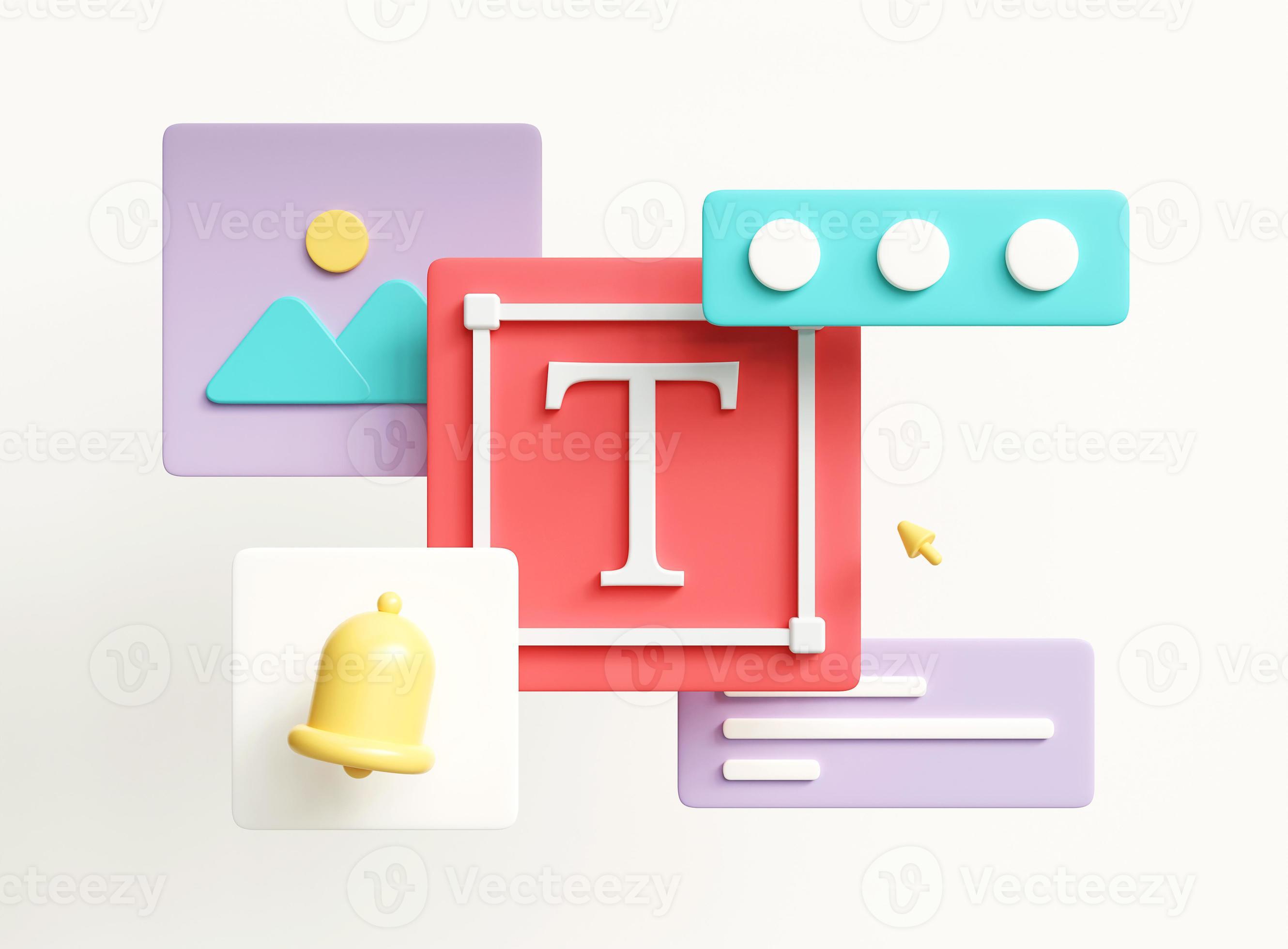 Web UI UX Design concept. 3D Web development and interface design. SEO optimization marketing ...