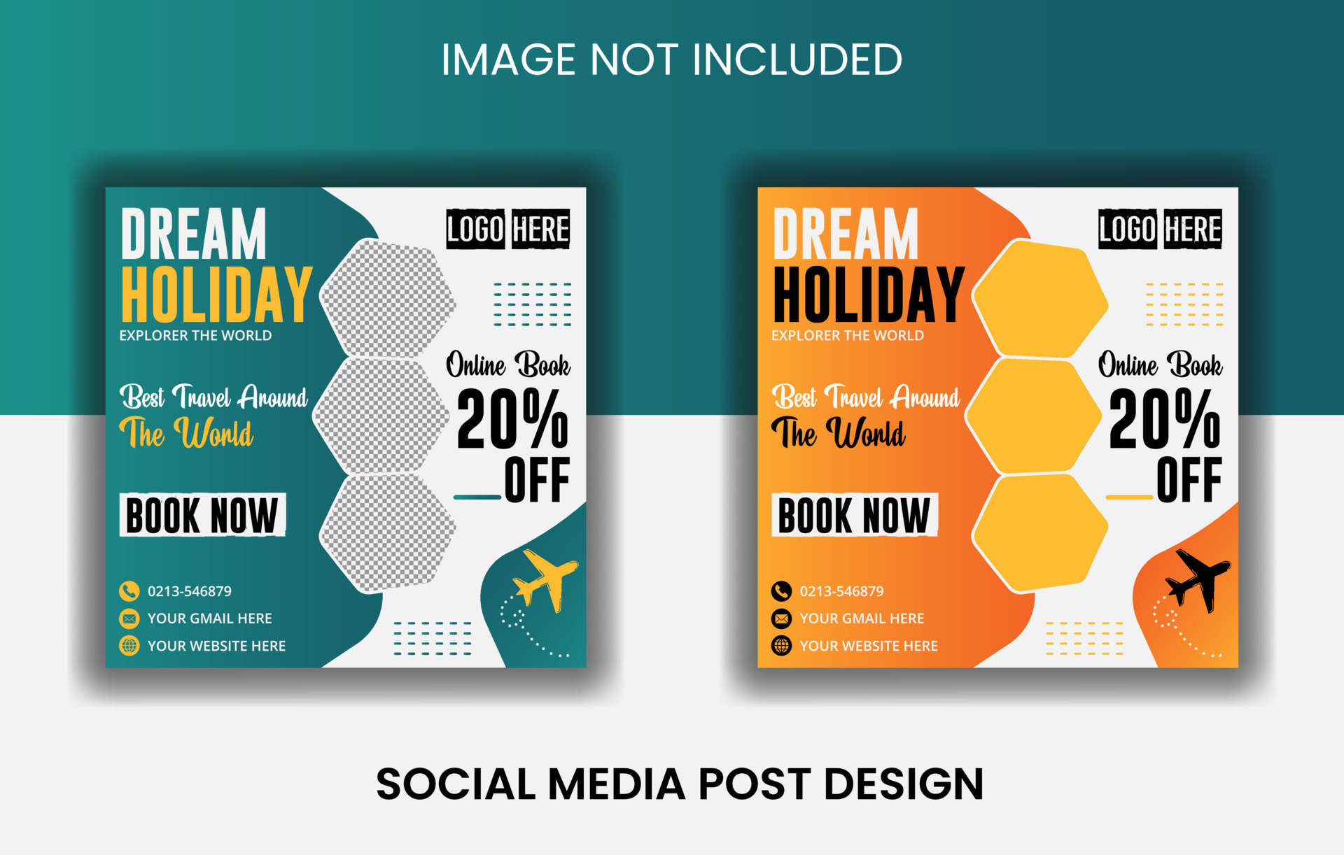 Creative Travelling social media post or web banner with color ...