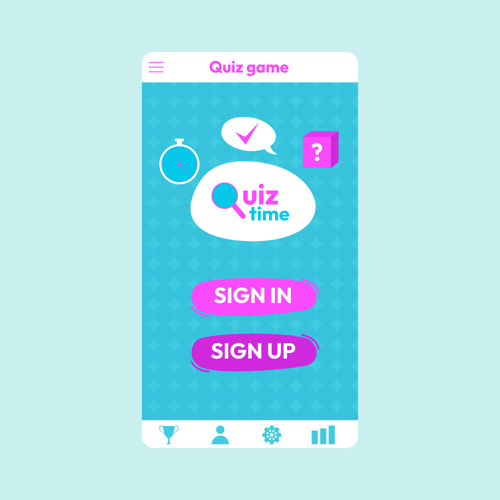 Quiz Test Lottery Millionaire Menu Template Quiz Game Frame Main Menu