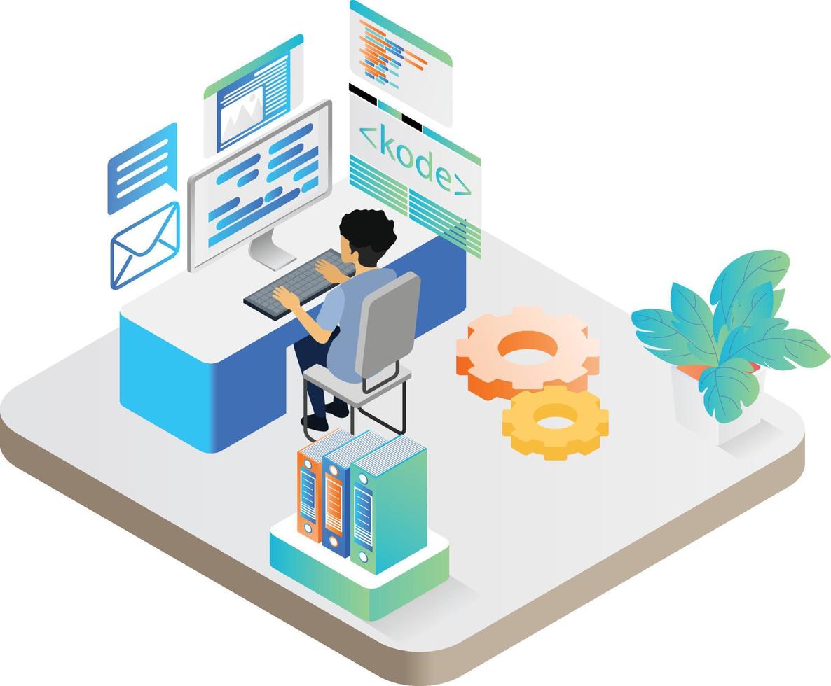 Colorful web developer concept with isometric perspective 13104768 ... Colorful web developer concept with isometric perspective 13104768 ...