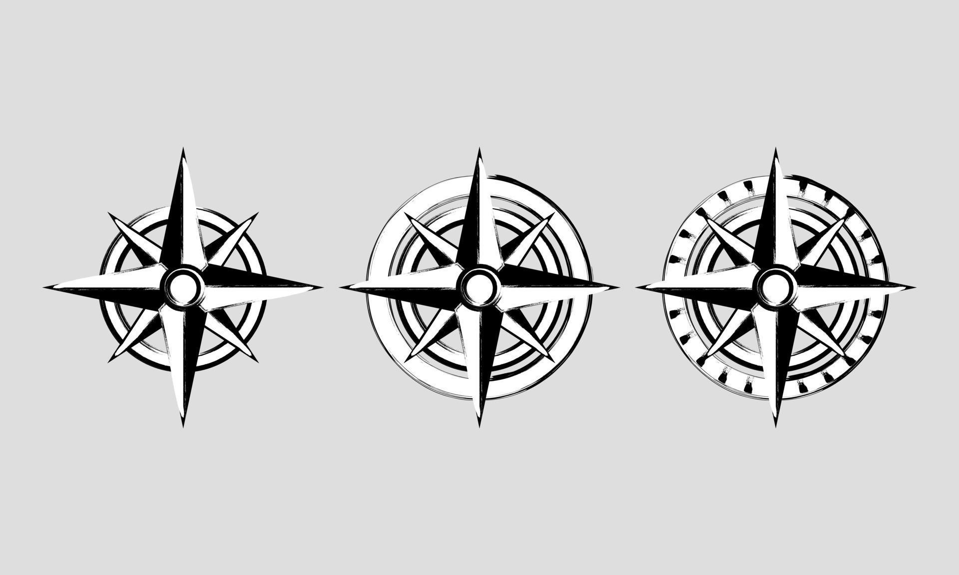 Sketchy Compass Rose Vector Icon Set 13105508 Vector Art At Vecteezy