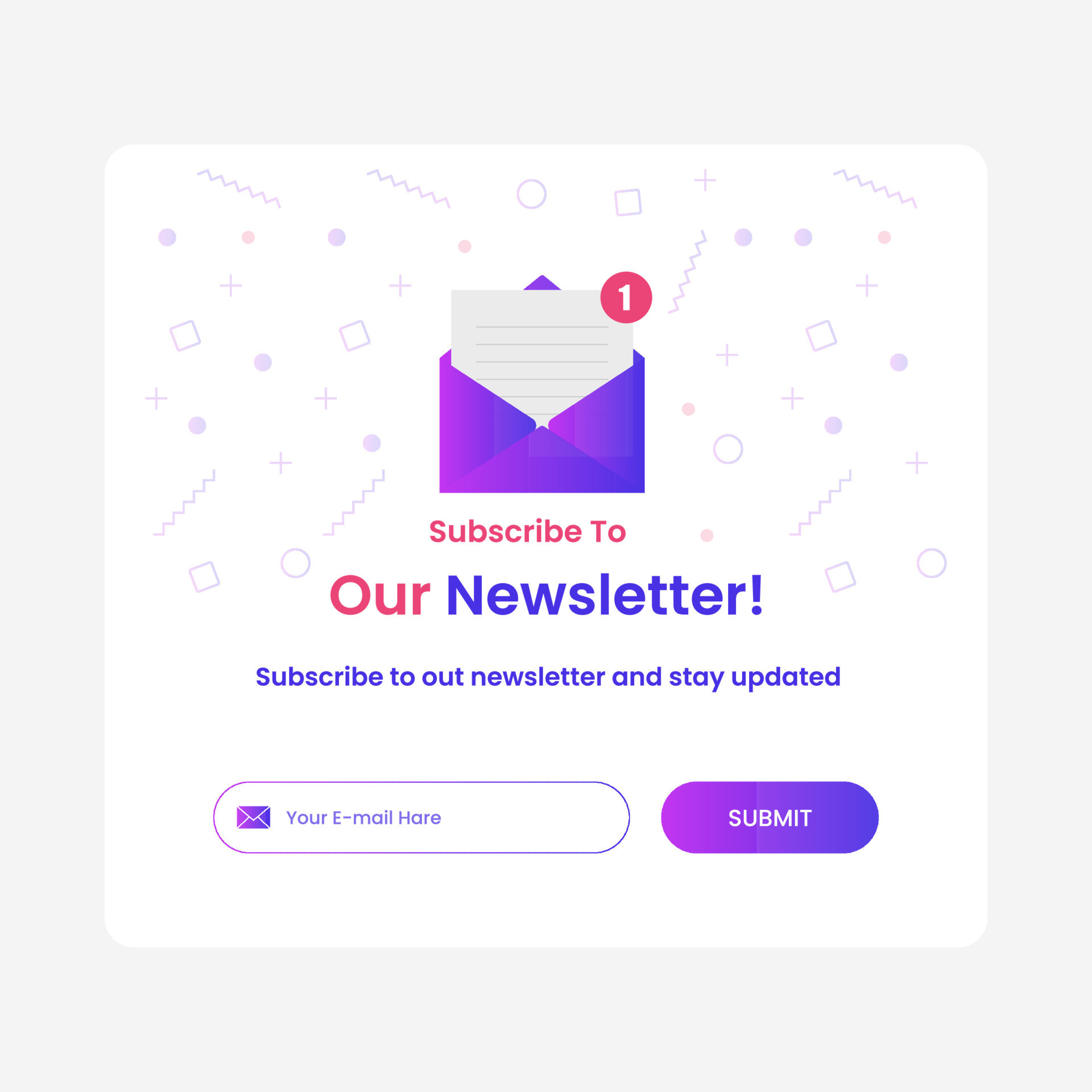 Subscription to newsletter pop up banner template in flat design 13105686 Vector Art at Vecteezy