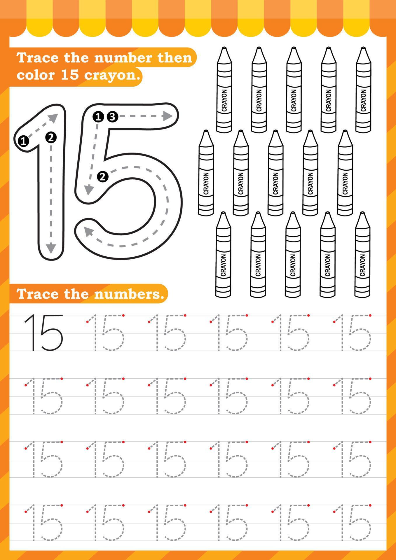 Math worksheet. Numbers activity - Lets learn numbers. 13106900 Vector ...