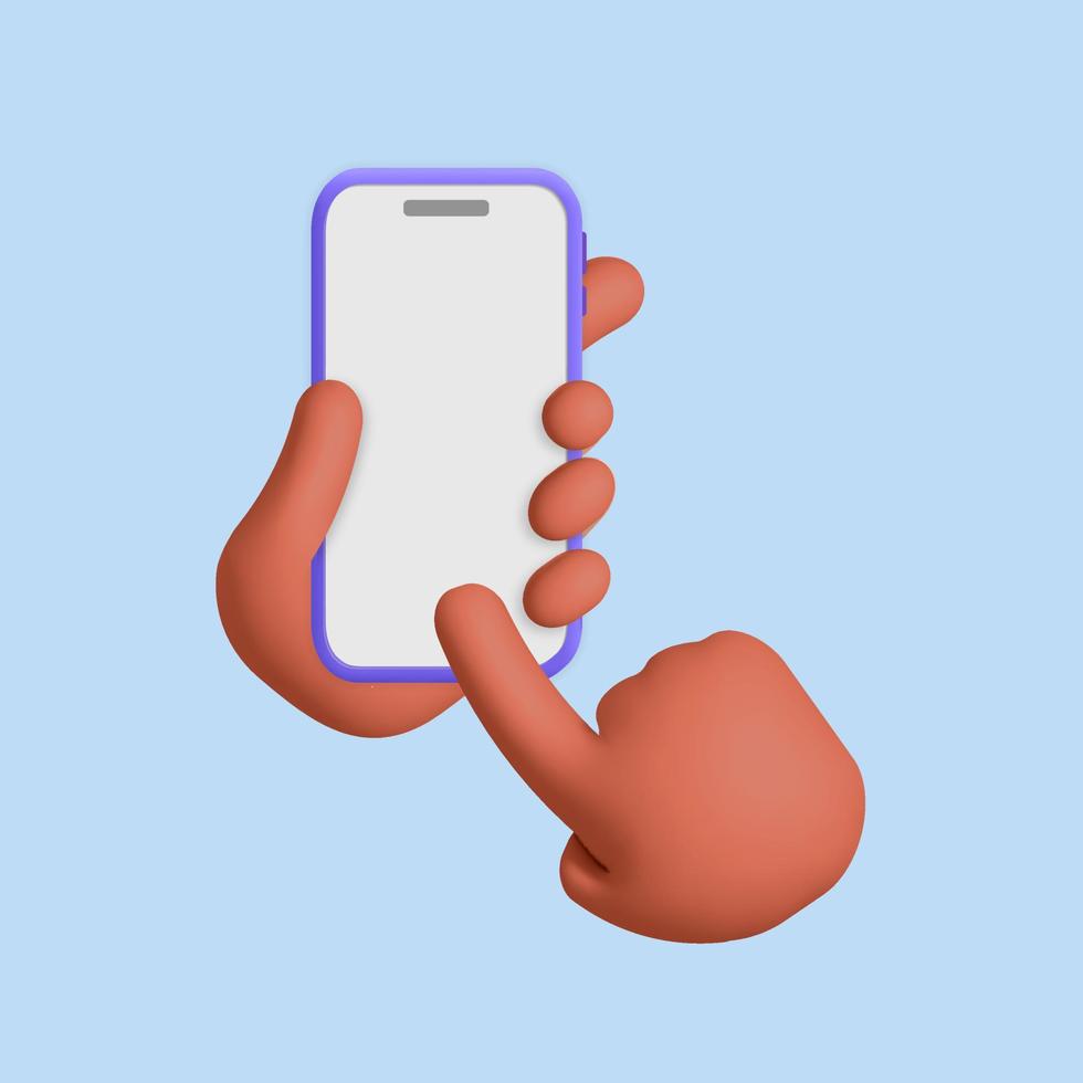 3d Vector Cartoon Render African Hand Holds Smartphone Mockup Design 13107448 Vector Art At Vecteezy