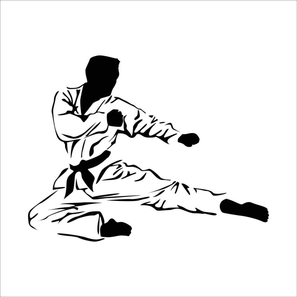 karate silhouette. man doing front jump kick. martial art vector ... karate silhouette. man doing front jump kick. martial art vector ...