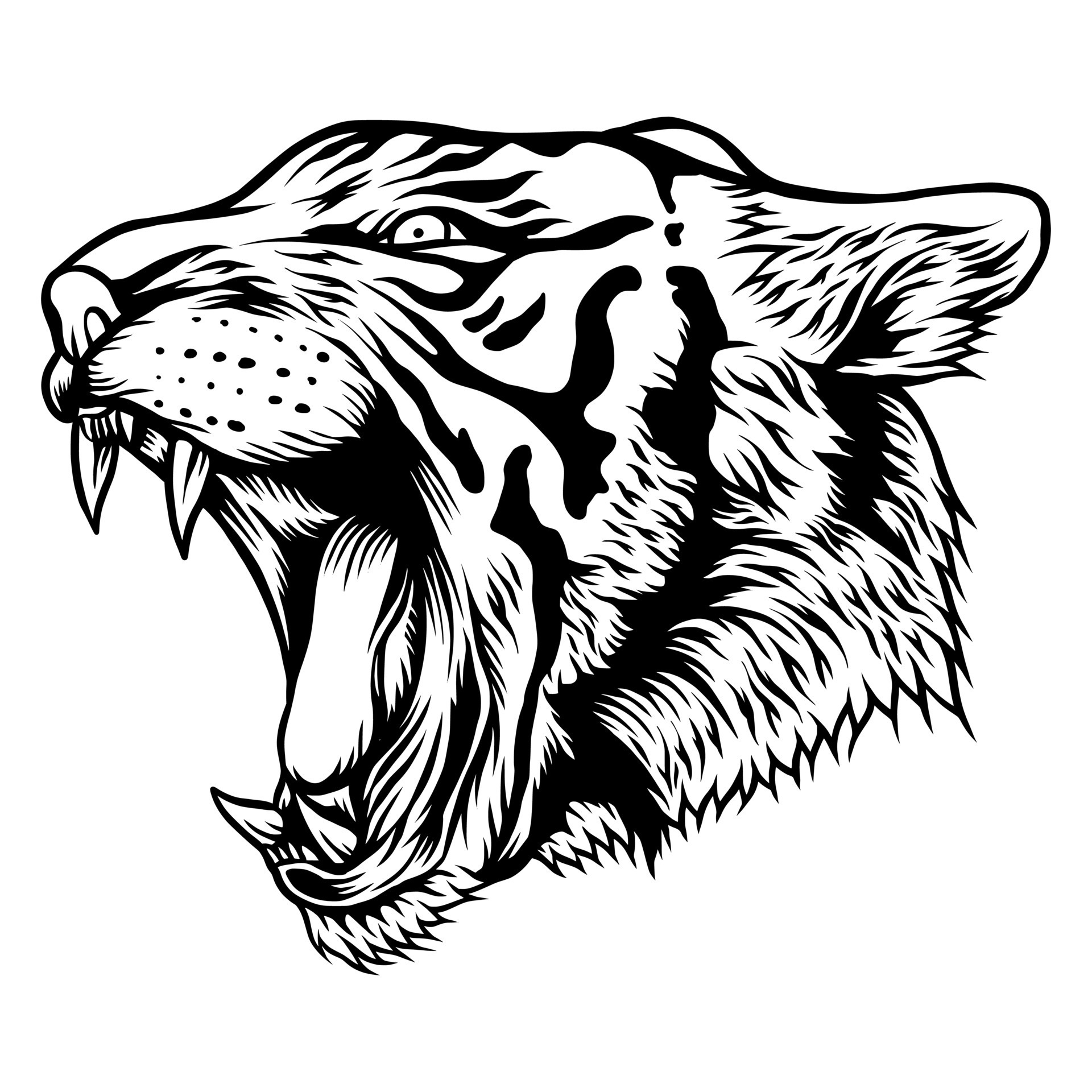 Tiger Head Vector Art 13107708 Vector Art At Vecteezy