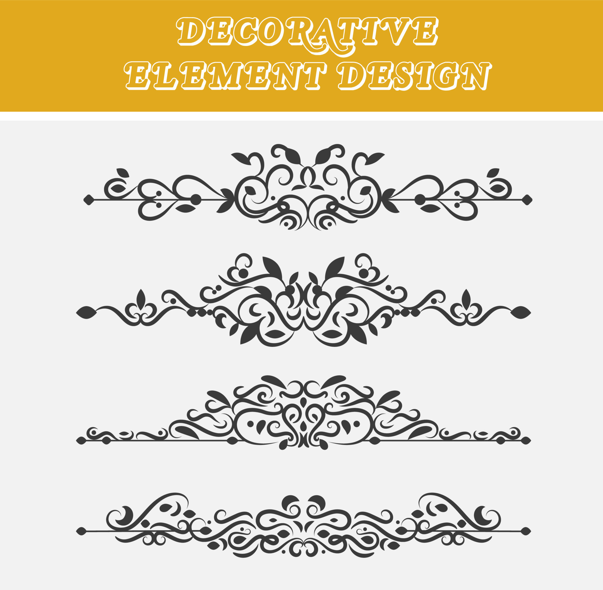 Creative hand drawn decorative divider ornament, vintage swirl, floral ... Creative hand drawn decorative divider ornament, vintage swirl, floral ...