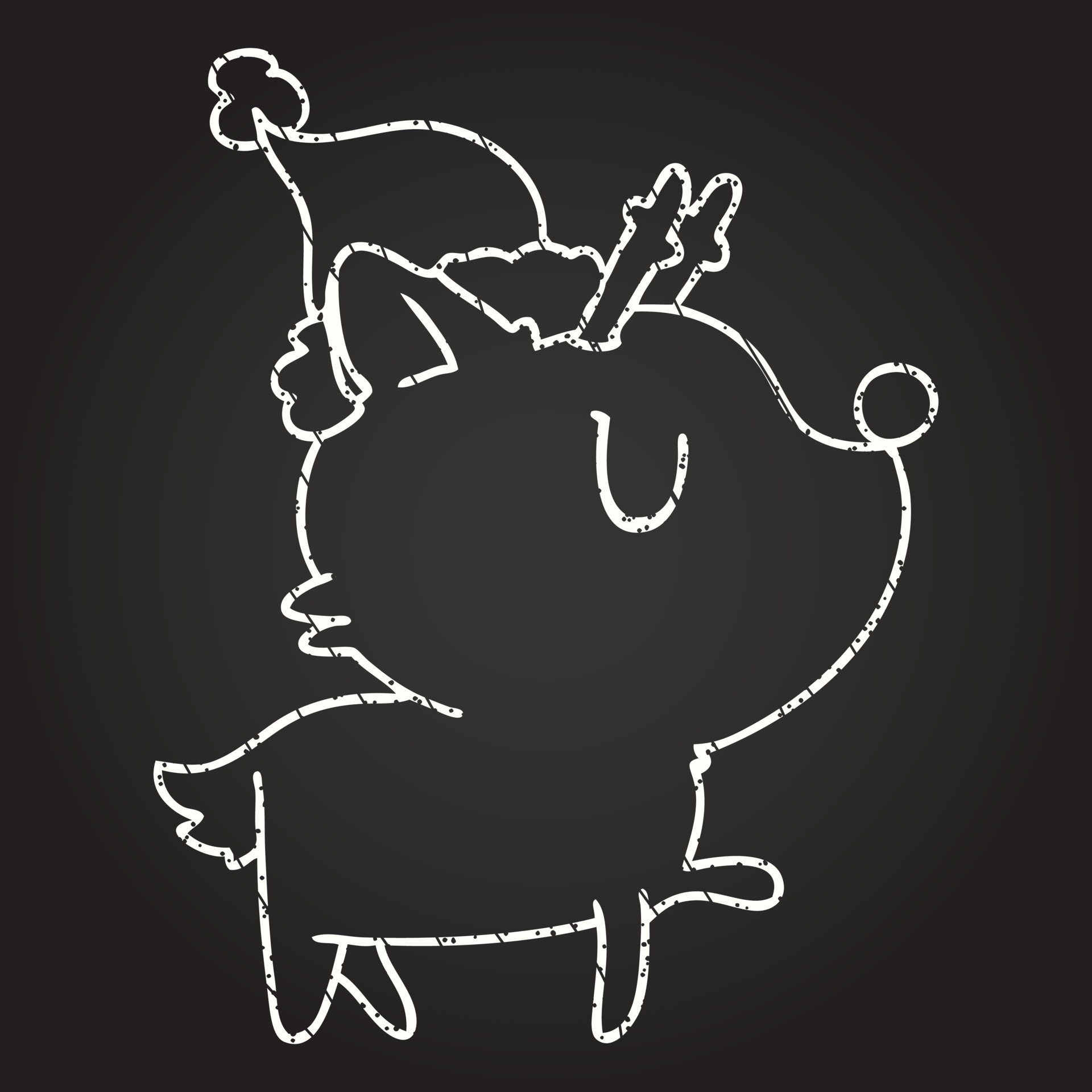 Christmas Reindeer Chalk Drawing 13109951 Vector Art at Vecteezy