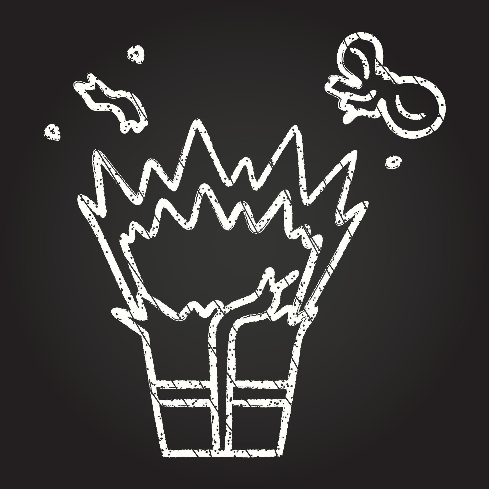 Exploding Present Chalk Drawing 13111166 Vector Art at Vecteezy