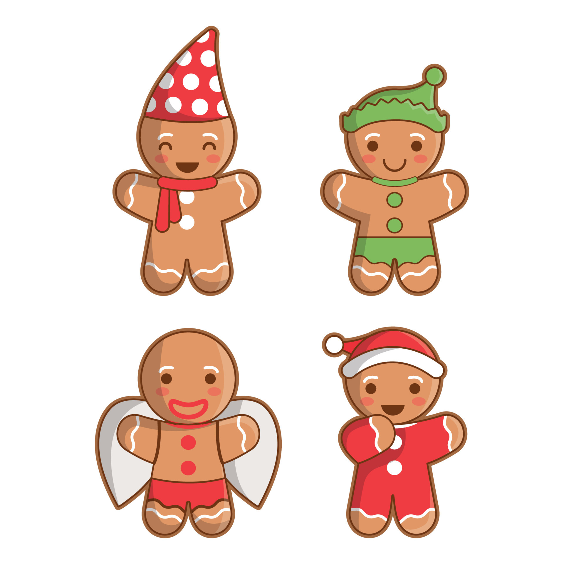 Gingerbread Man Running Clip Art