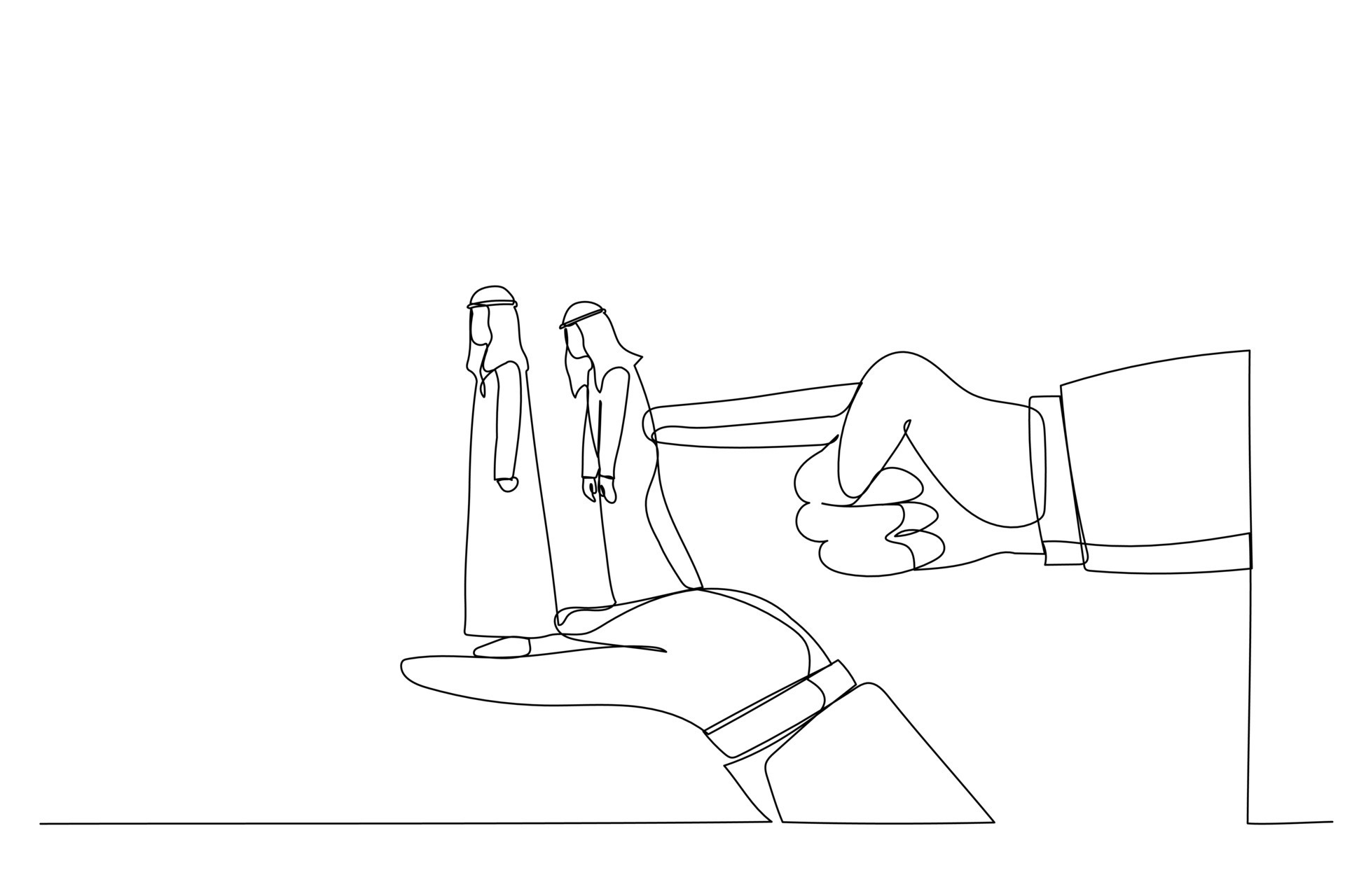 la ilustración del dedo índice vuelca la fila de un hombre árabe parado ... la ilustración del dedo índice vuelca la fila de un hombre árabe parado ...