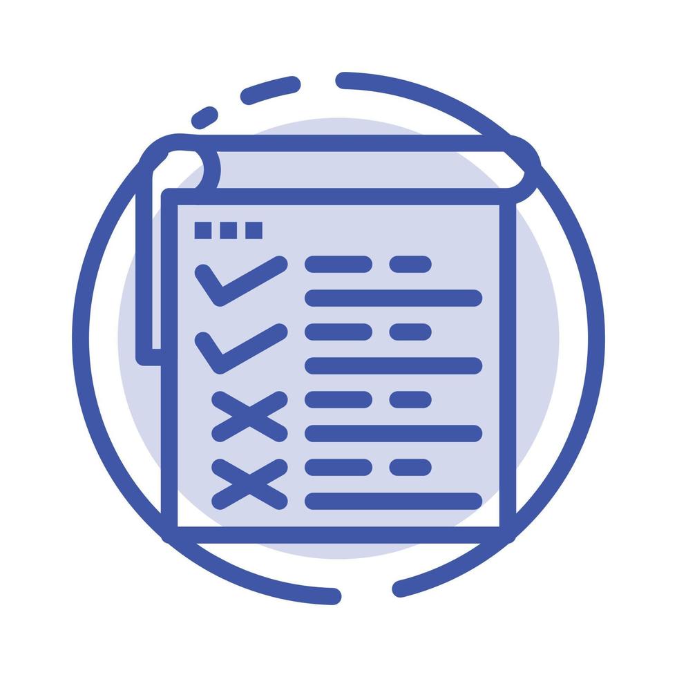 Checklist Testing Report Qa Blue Dotted Line Line Icon 13118889 Vector 9059