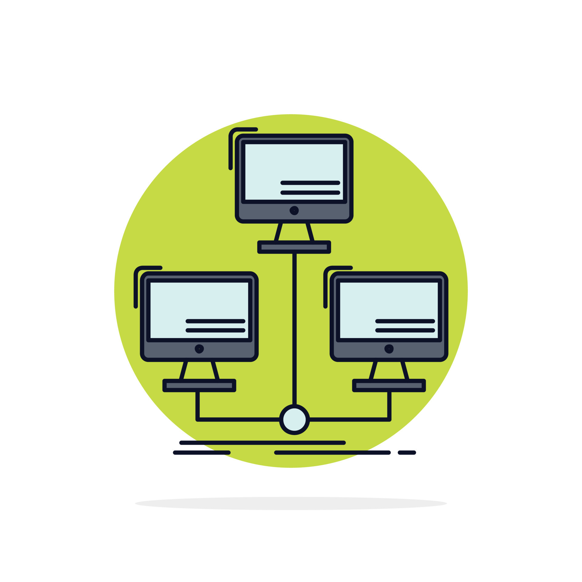 Database Distributed Connection Network Computer Flat Color Icon Vector 13119404 Vector Art At