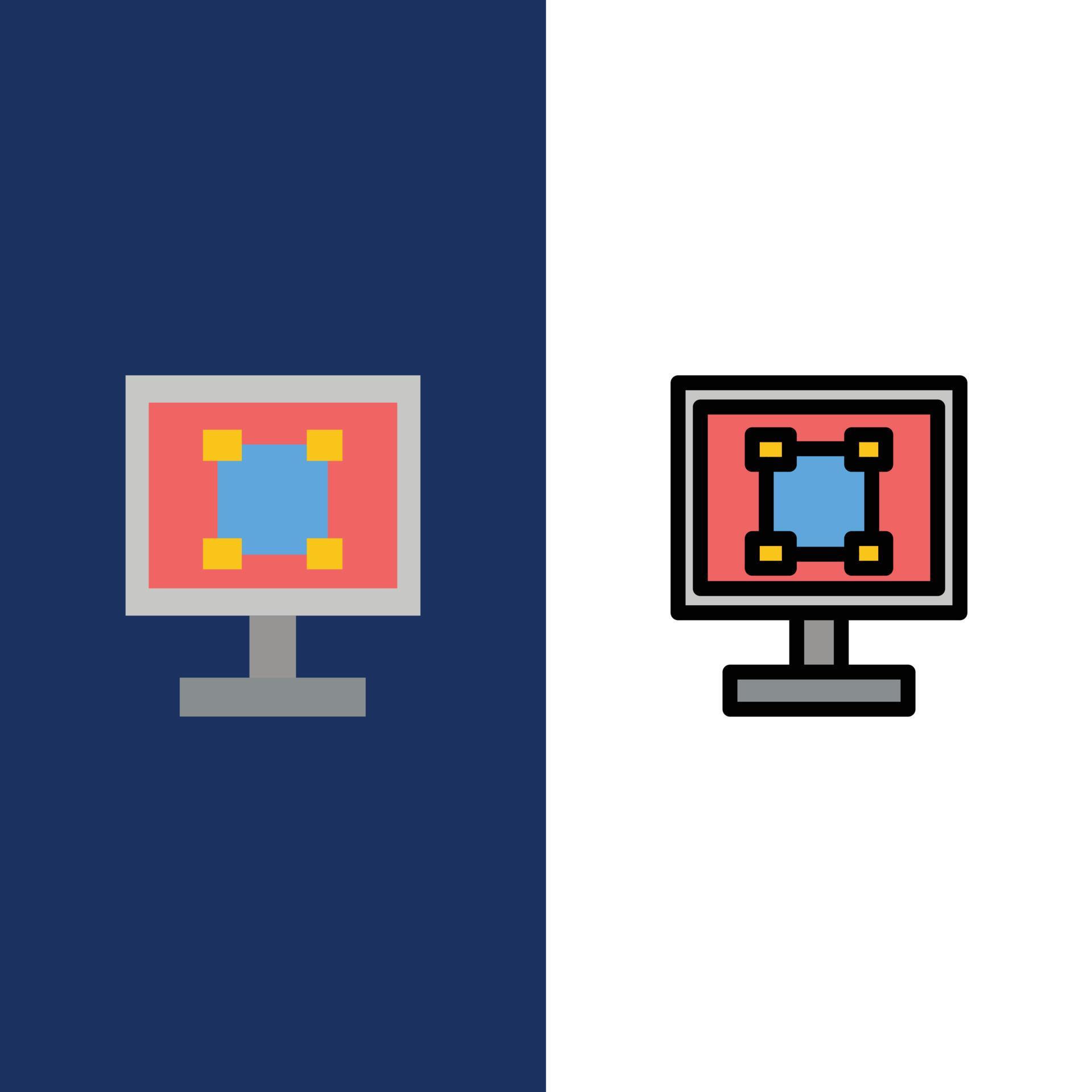 Crop Graphics Design Program Application Icons Flat And Line Filled Icon Set Vector Blue