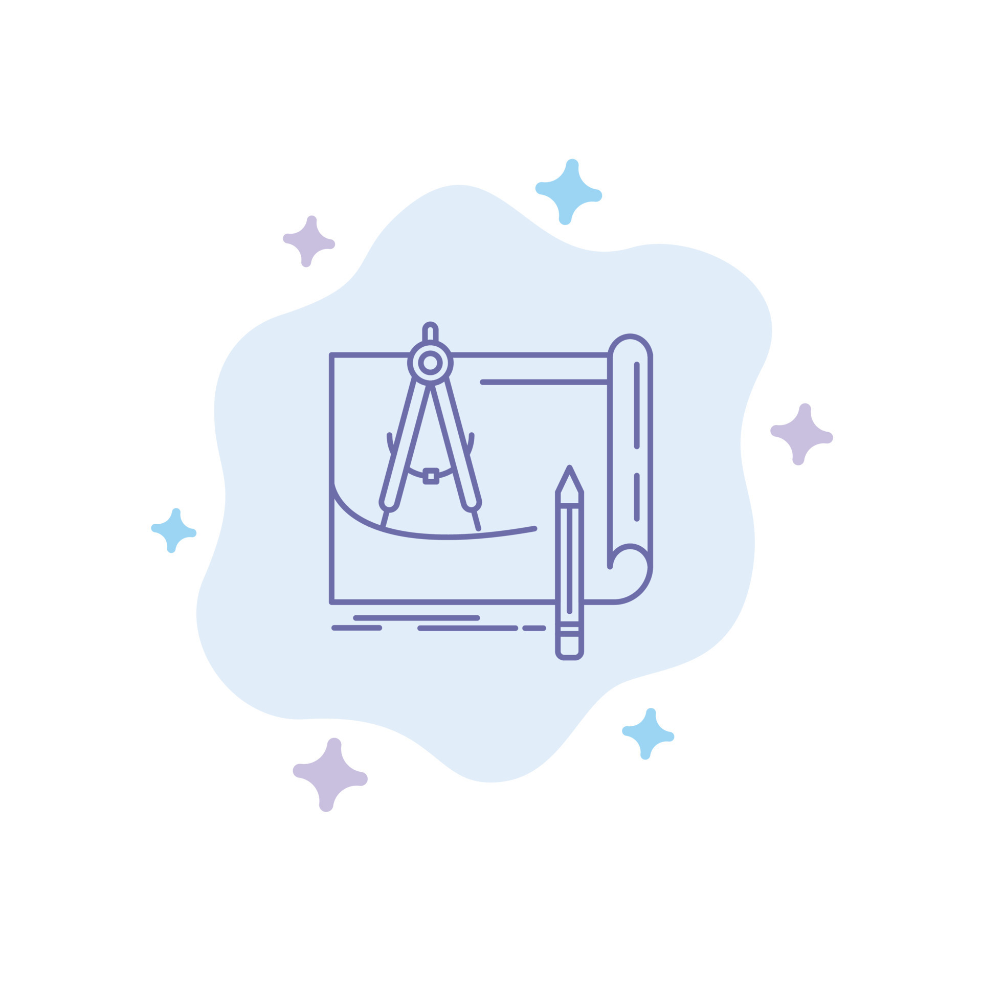 Blueprint Architecture Blueprint Construction Paper Plan Blue Icon On Abstract Cloud Background