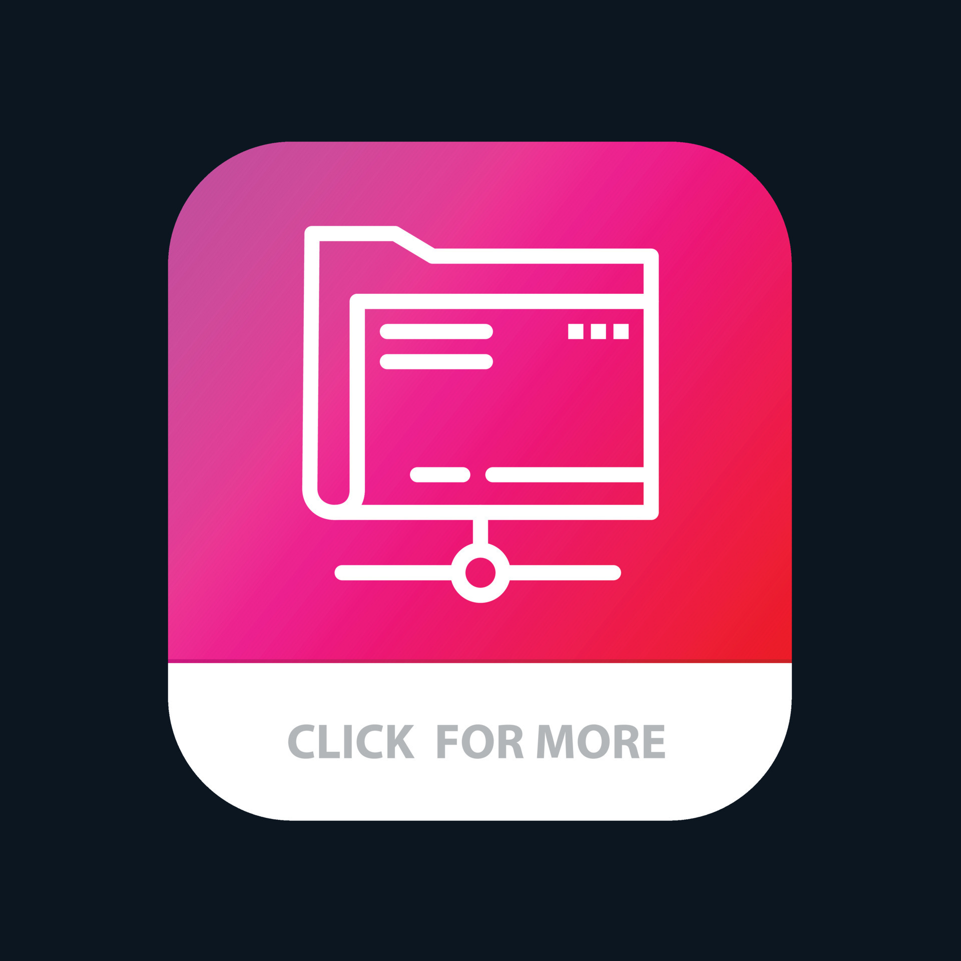 Folder Data Server Storage Mobile App Button Android And Ios Line Version 13120832 Vector Art At