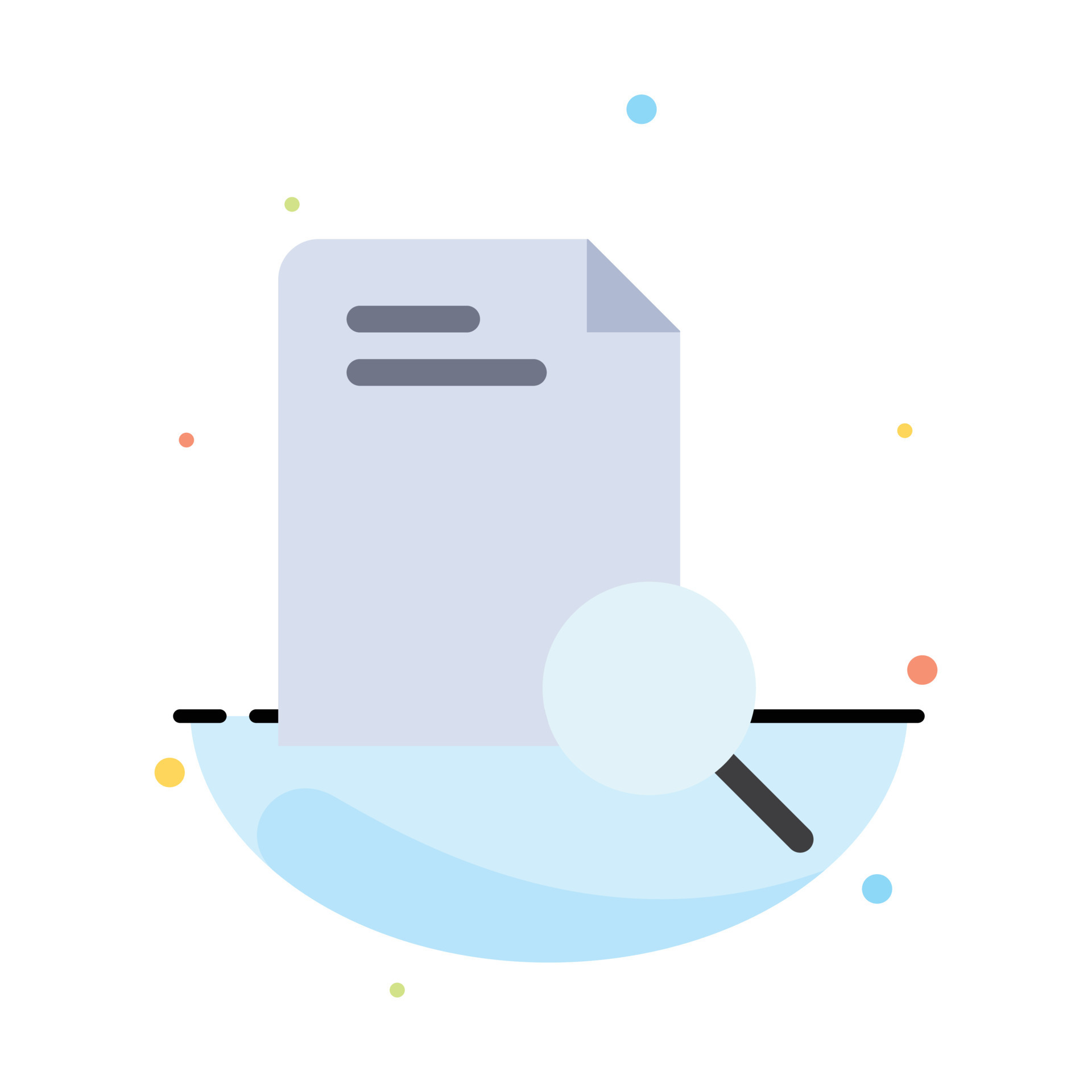 Search Research File Document Abstract Flat Color Icon Template