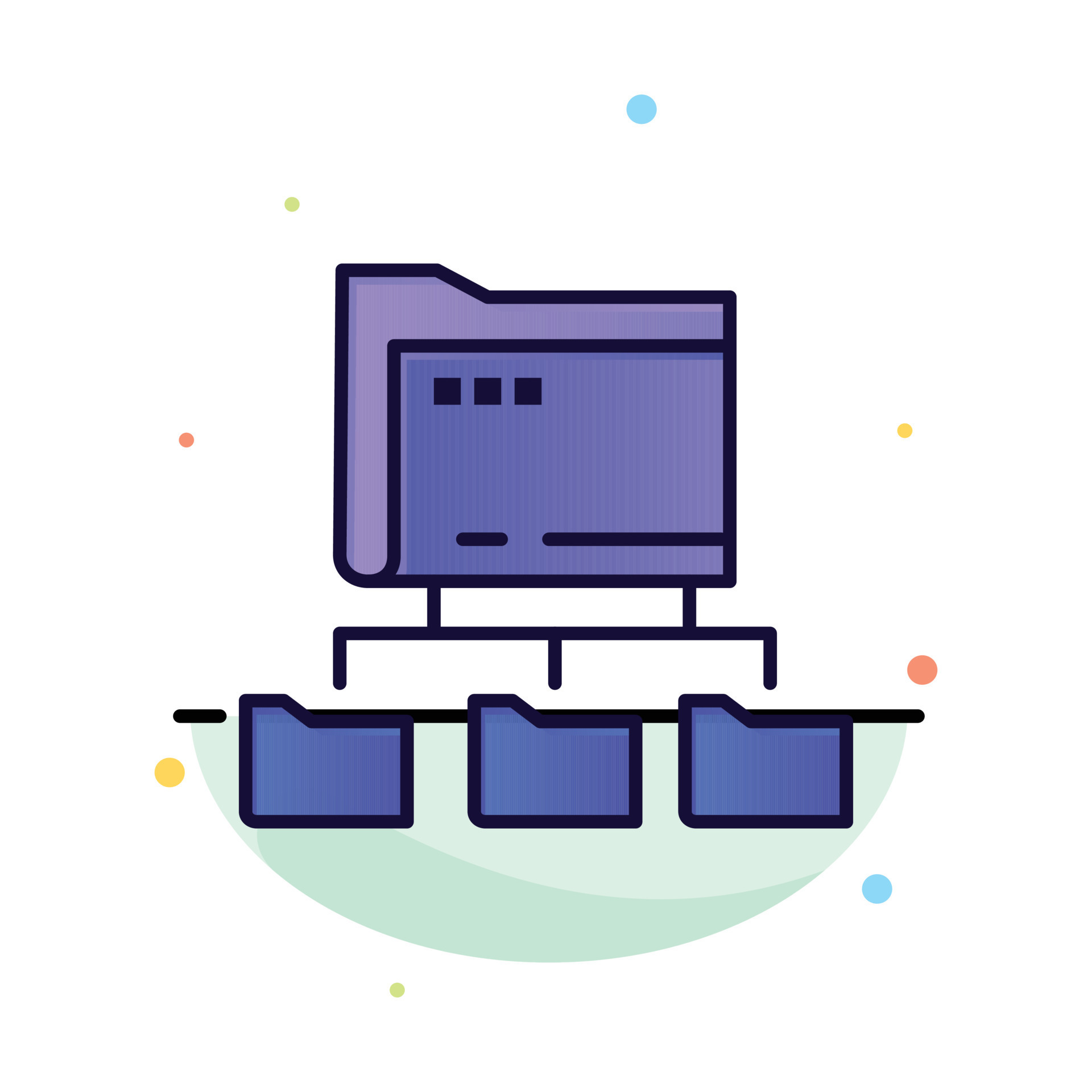 Folder Folders Network Computing Abstract Flat Color Icon Template