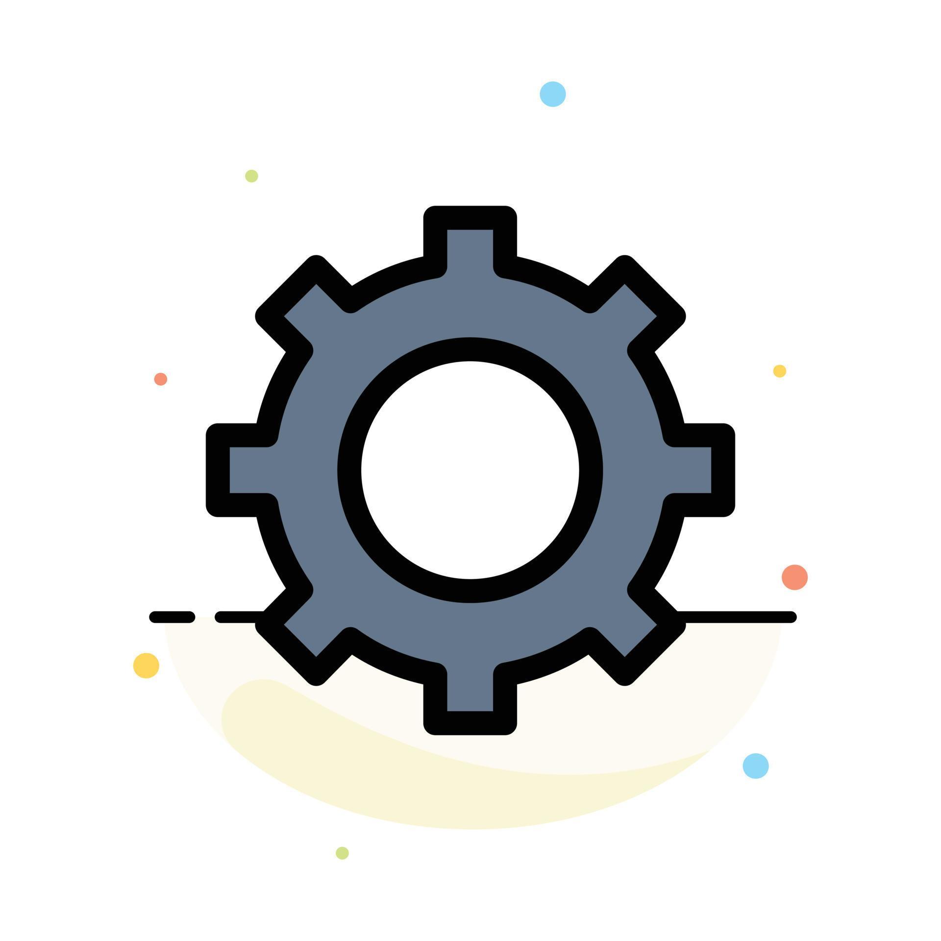 Cog Setting Gear Abstract Flat Color Icon Template 13121279 Vector Art