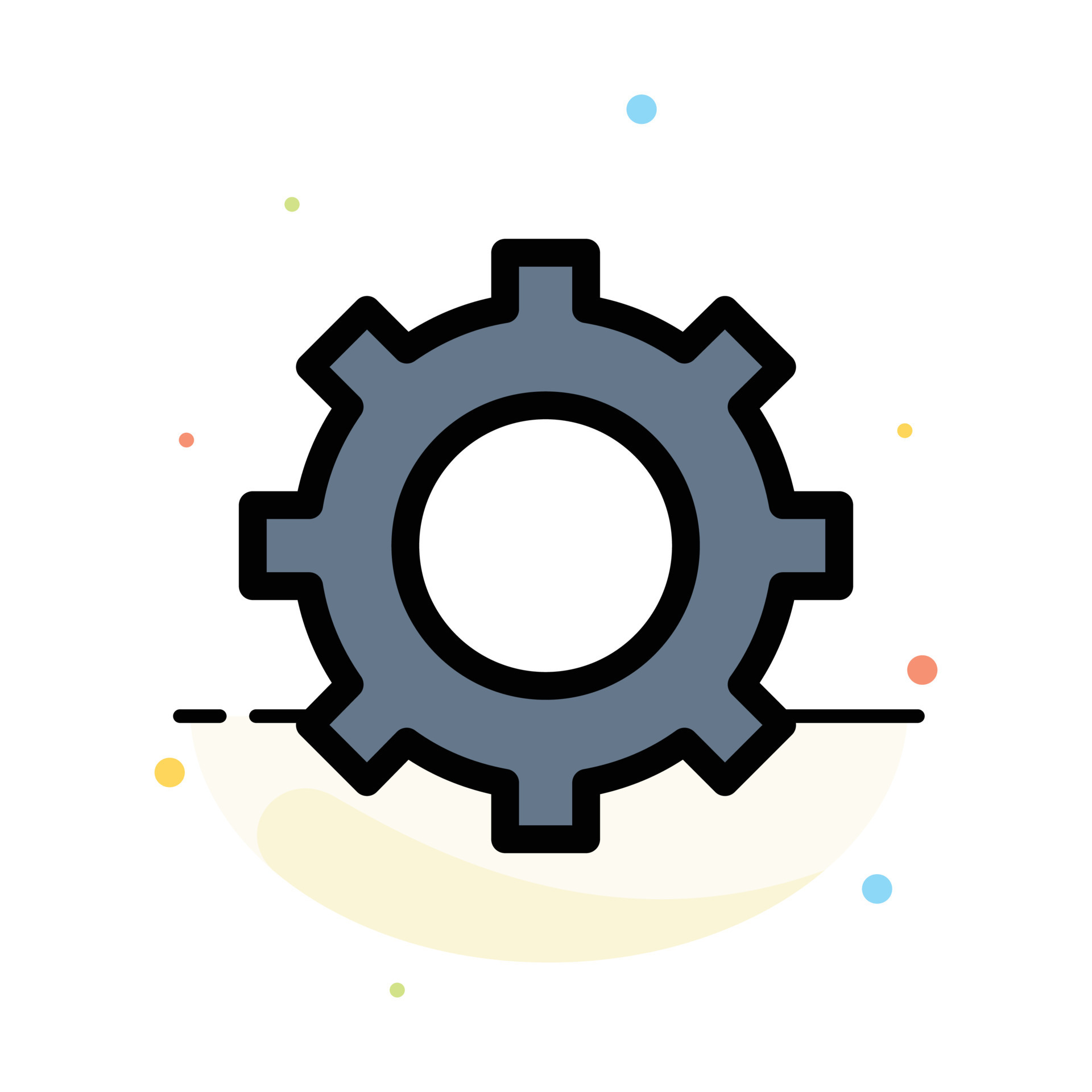 Cog Setting Gear Abstract Flat Color Icon Template 13121279 Vector Art