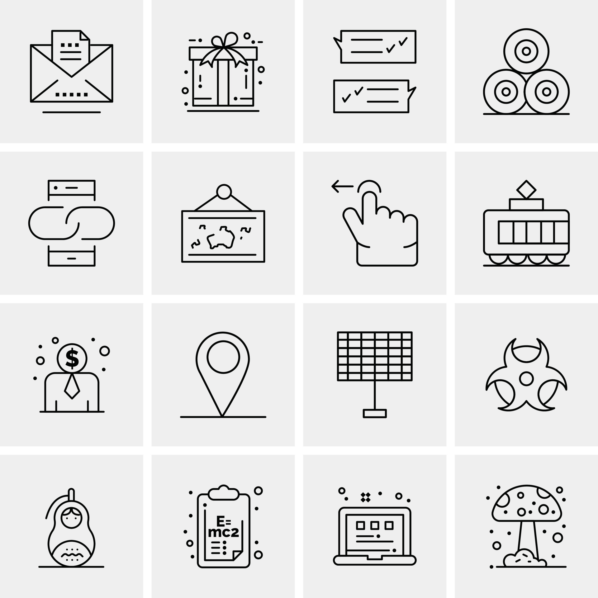 16 iconos de negocios universales vector ilustración de icono creativo para usar en proyectos ...