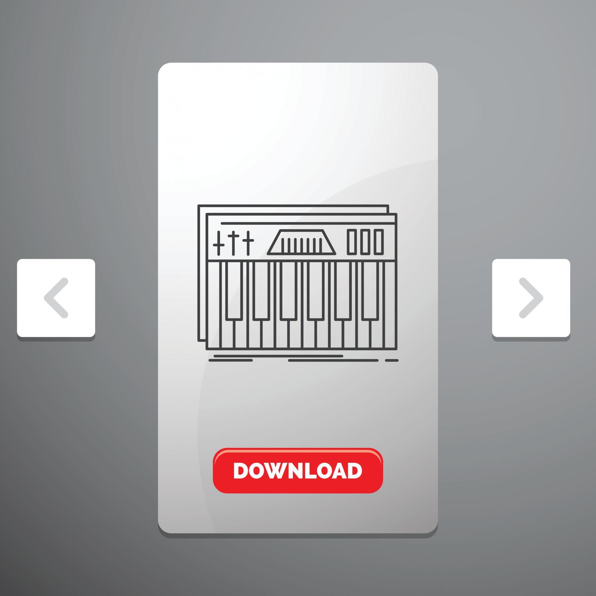 Controller Keyboard Keys Midi Sound Line Icon 13121609 Vector Art